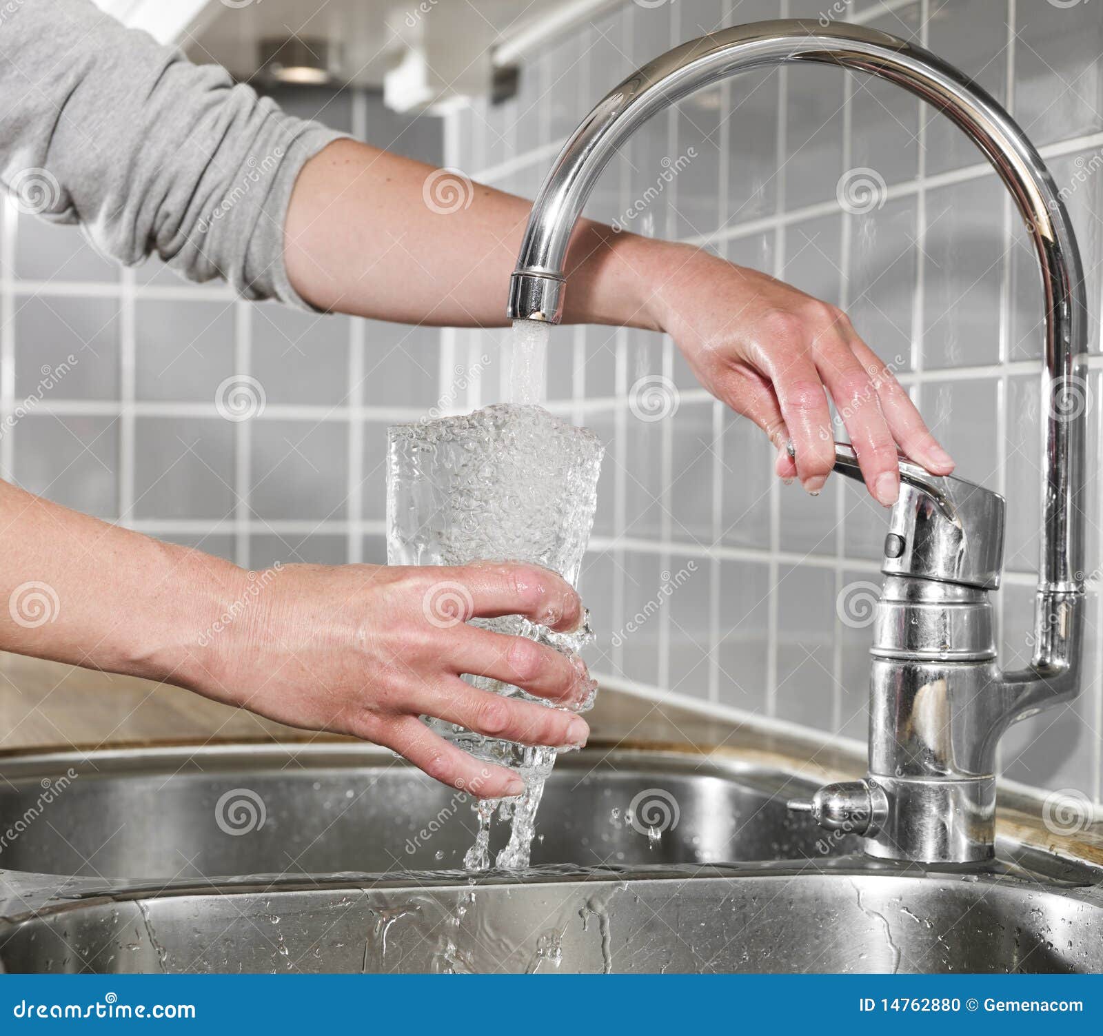 Filling a glass of water stock photo. Image of full, indoor - 14762880
