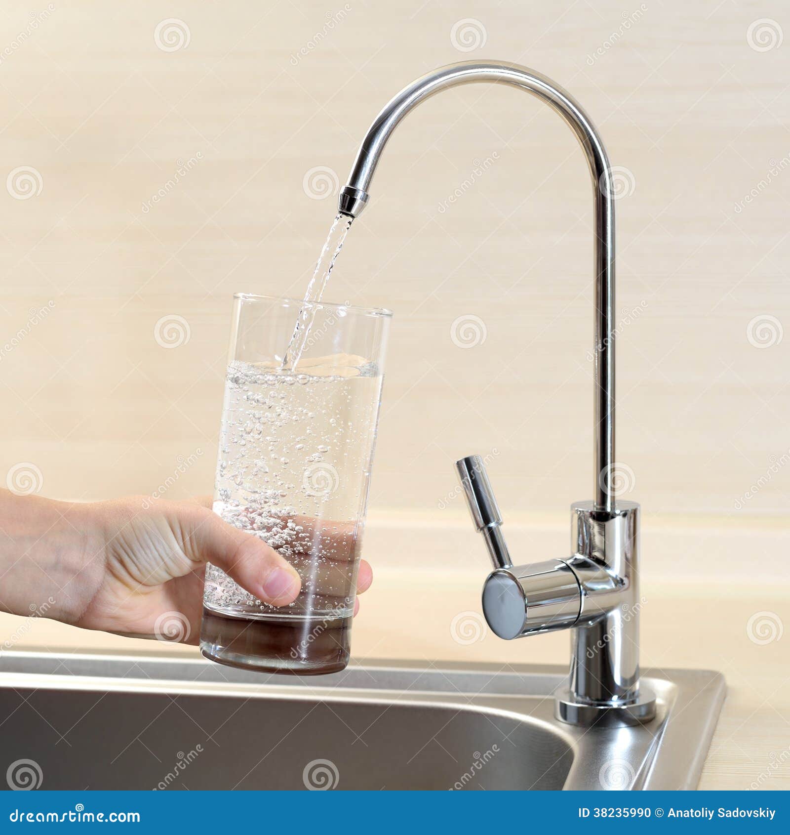 Filling glass of water stock photo. Image of potable - 38235990