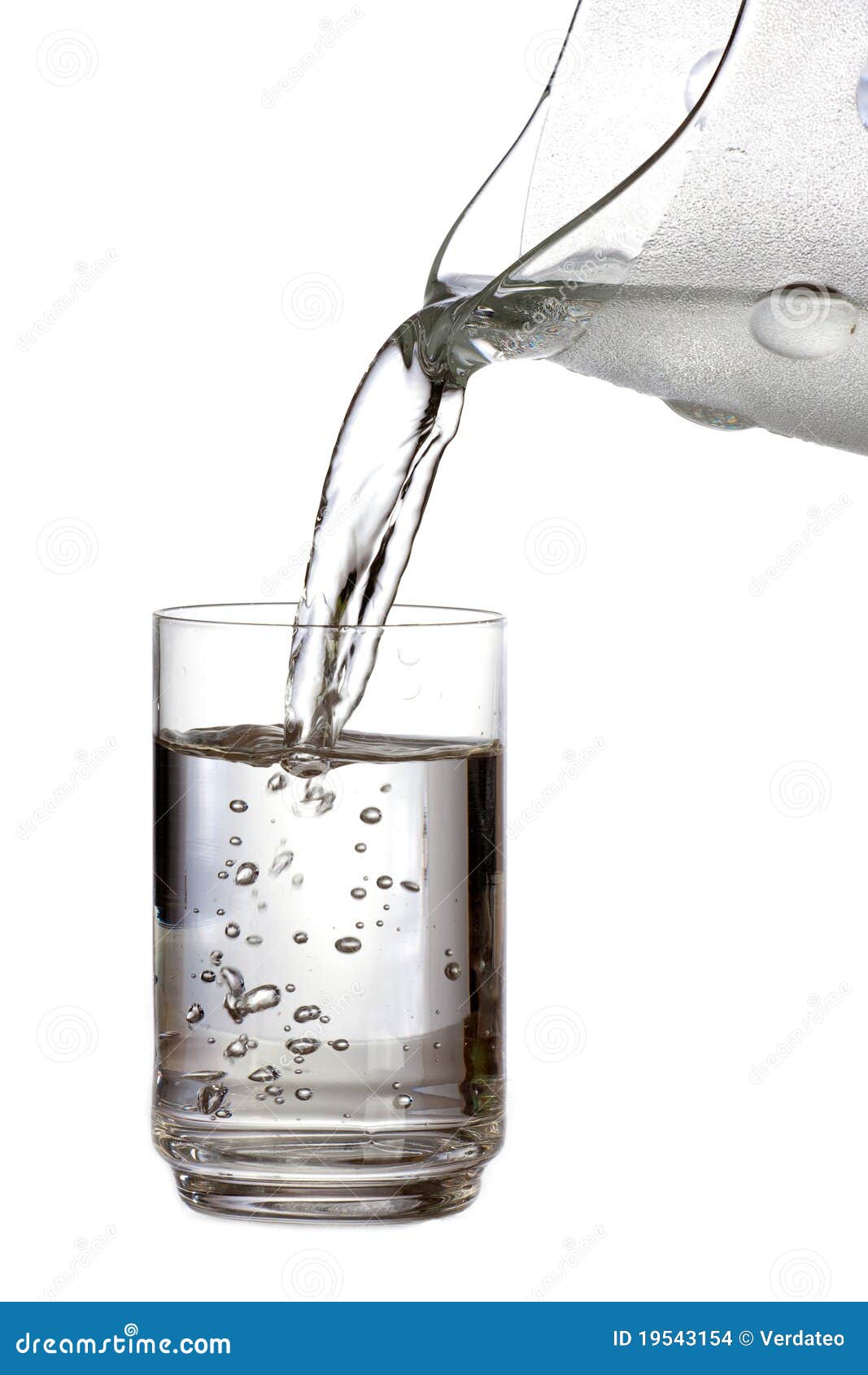 Filling a Glass with Water on White Background Stock Photo - Image of ...