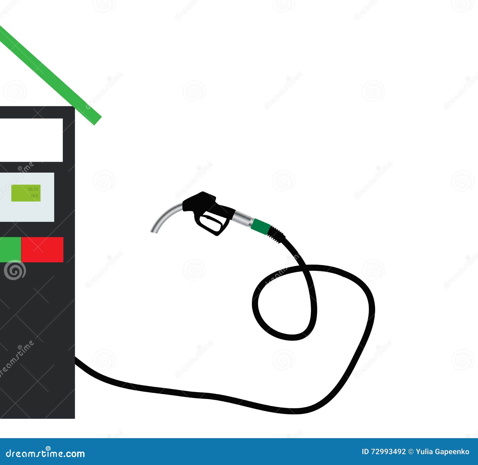 Filling Gun on Refueling the Car. Vector Illustration Stock Vector ...