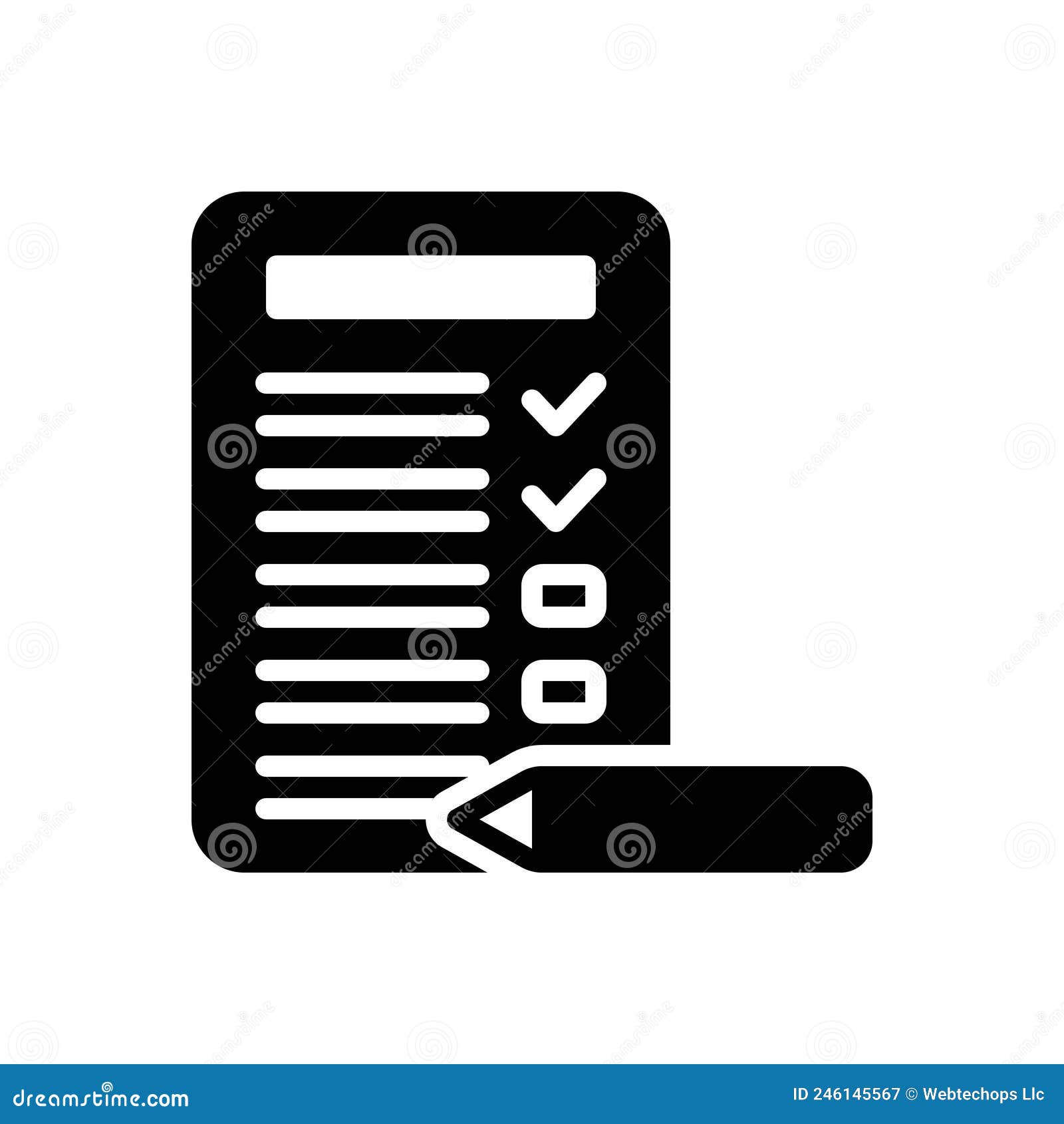 Black Solid Icon for Filling, Report and Notepad Stock Vector ...