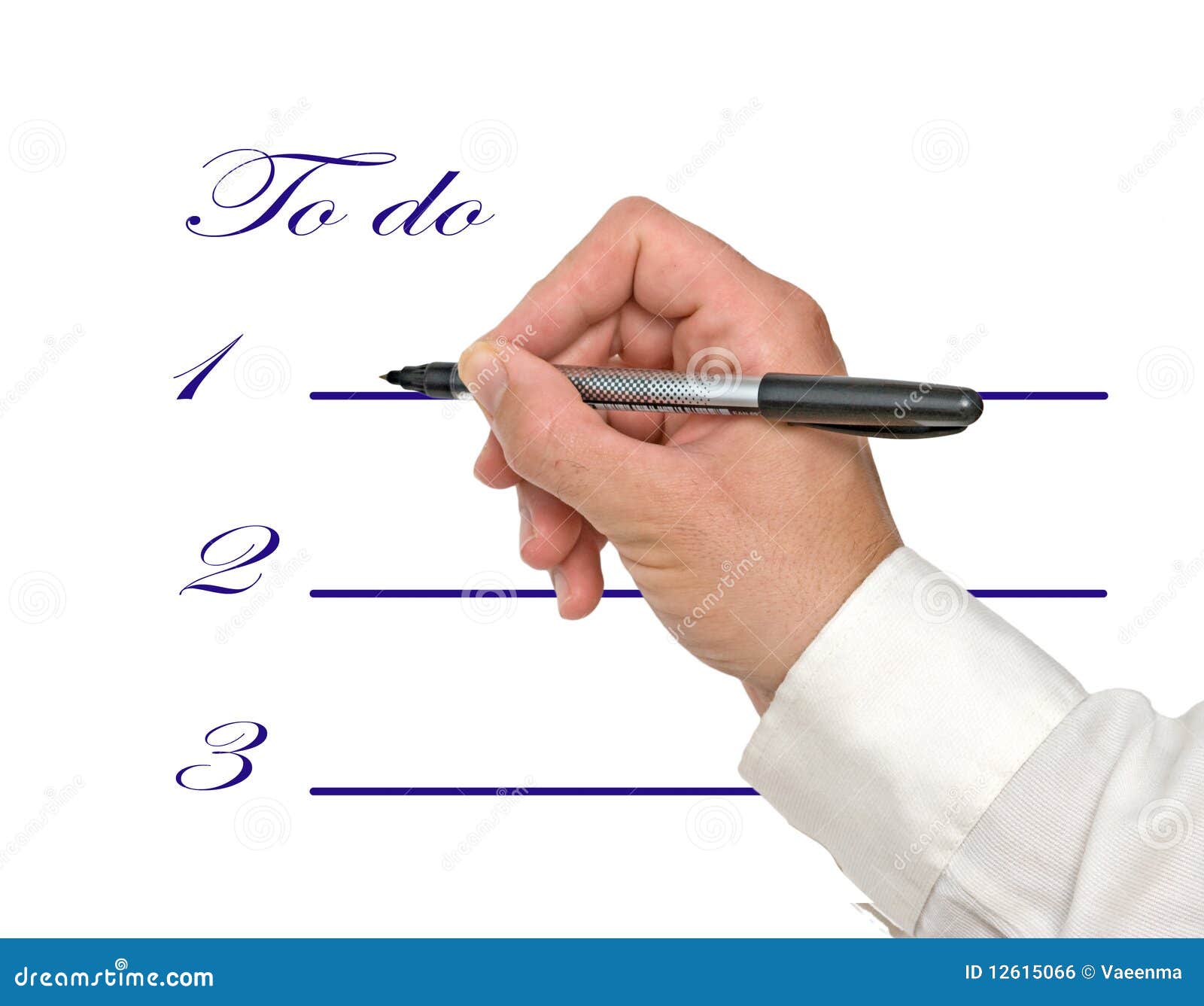 Filling a list stock photo. Image of hand, limb, white - 12615066