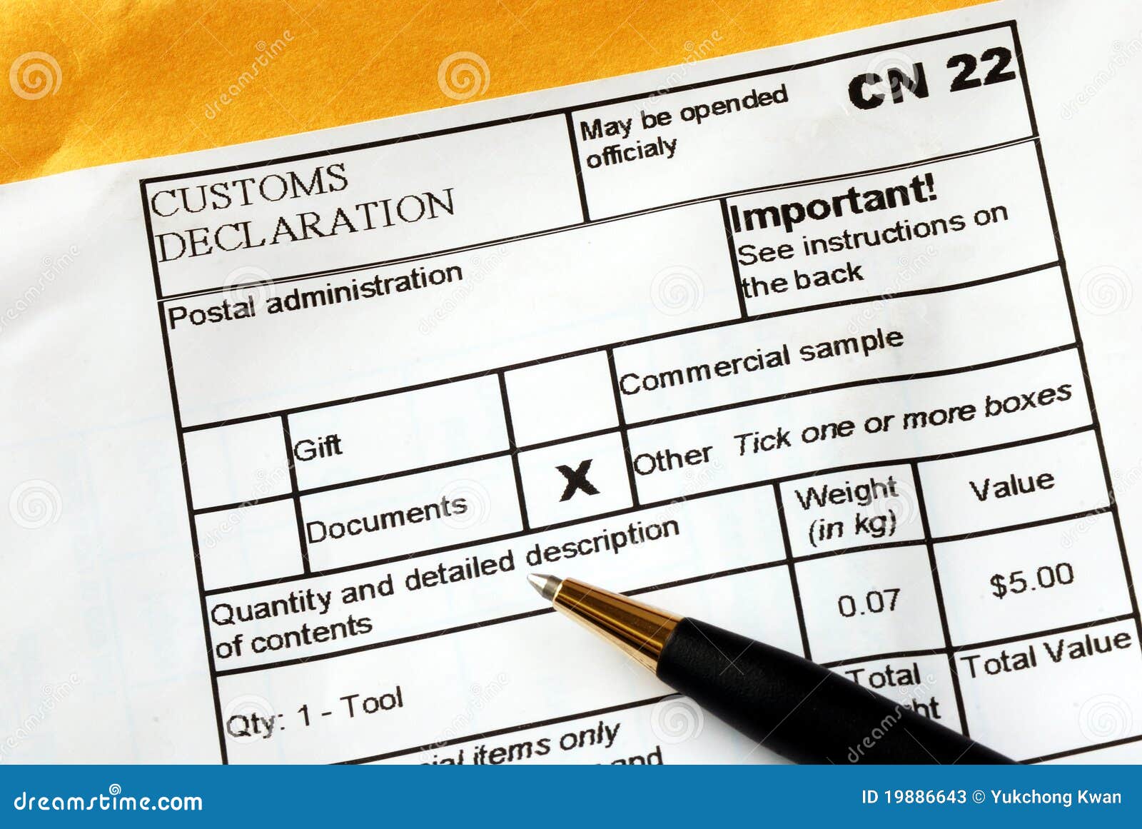 Filling in the Mailing Label Stock Image - Image of merchant ...