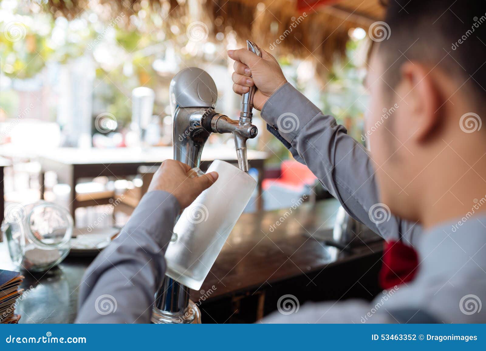 Filling Mug with Draft Beer Stock Photo - Image of glass, dispensing ...