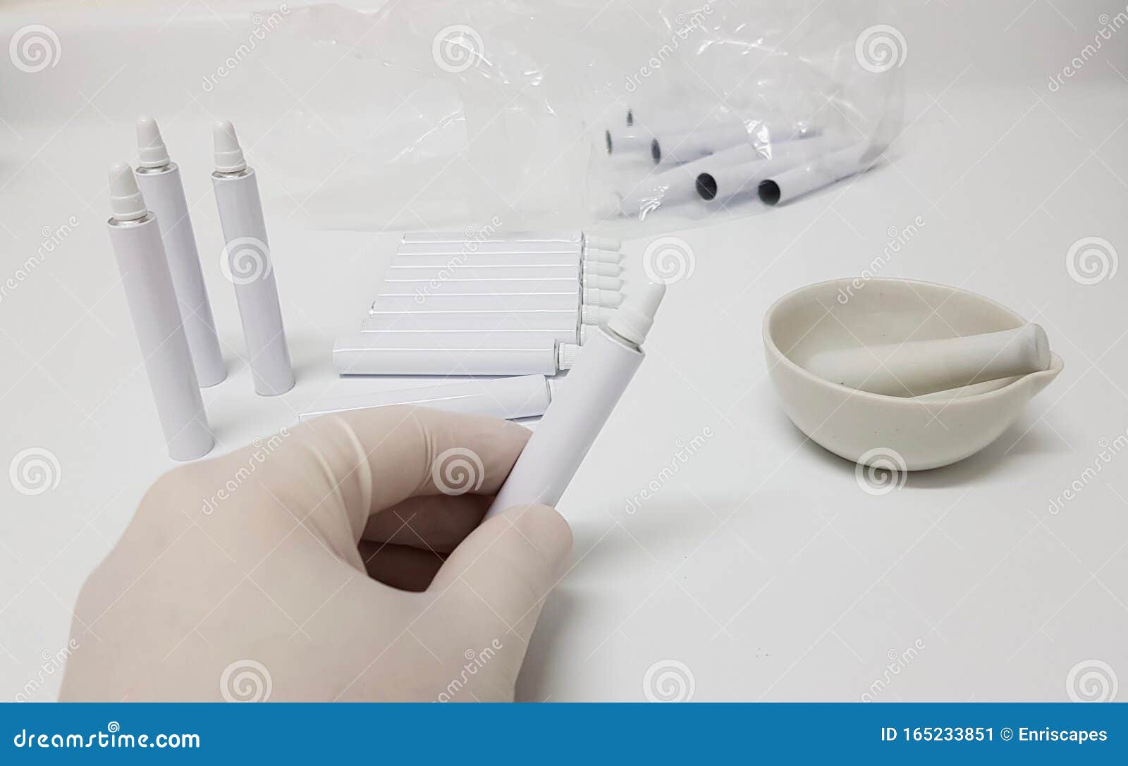 Filling Ophthalmic Ointment Tubes Stock Image - Image of container ...