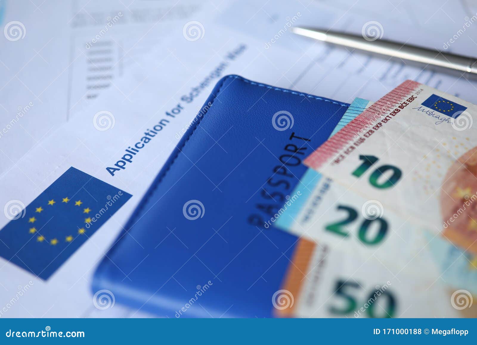 Filling Out Schengen Visa Application Form Stock Photo - Image of ...