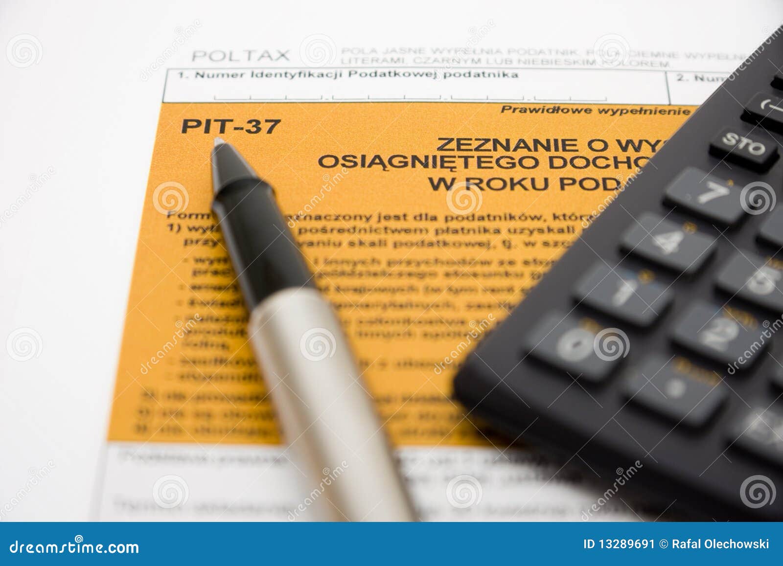 Filling in polish tax form stock image. Image of pit37 - 13289691