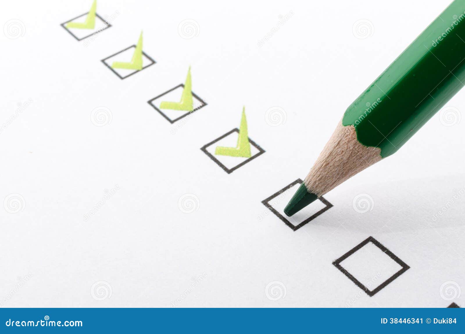 Filling Out A Questionnaire. Close Up Of Check Boxes Yes And No And ...