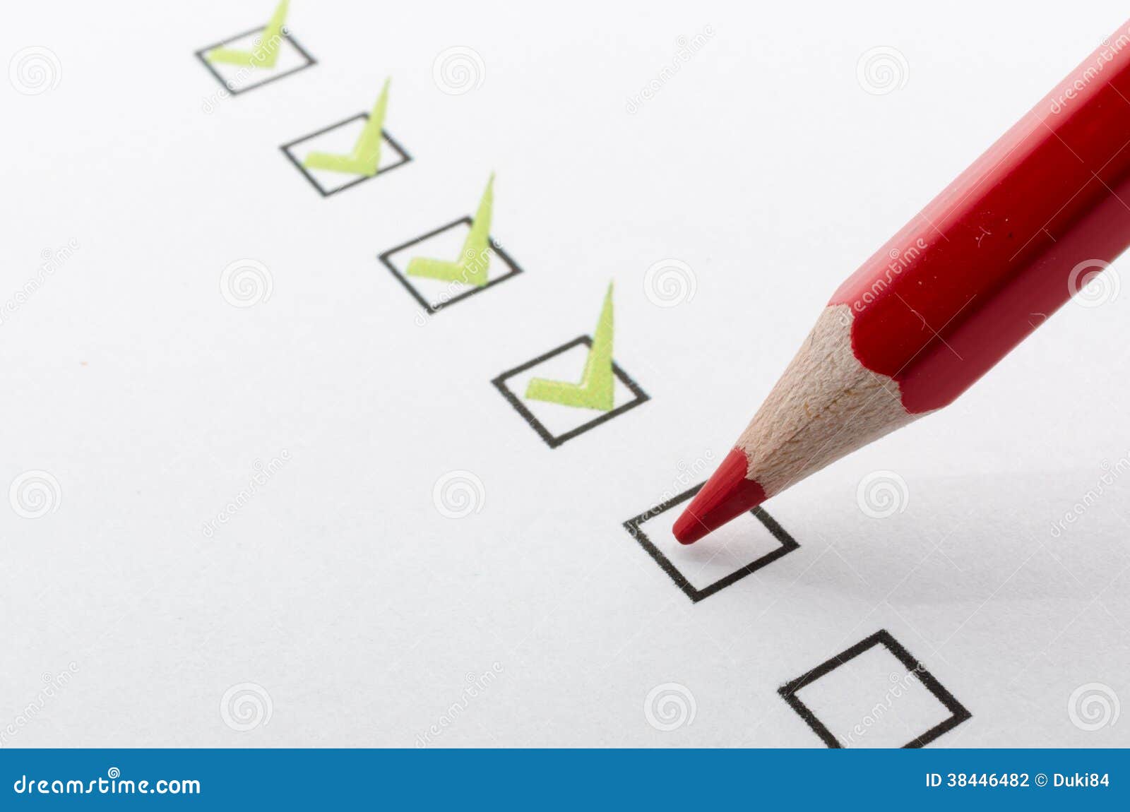 Filling Out A Questionnaire. Close Up Of Check Boxes Yes And No And ...