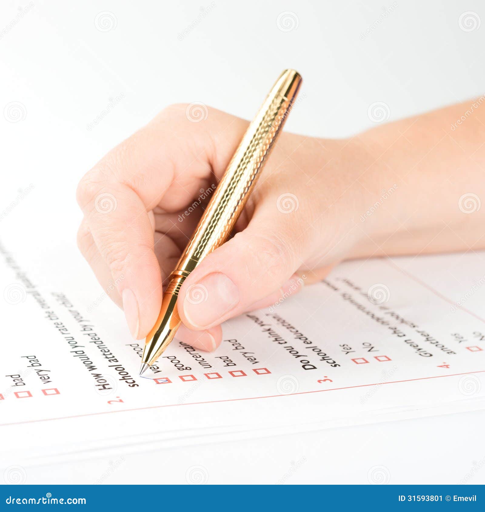 Filling of questionnaire stock image. Image of document - 31593801
