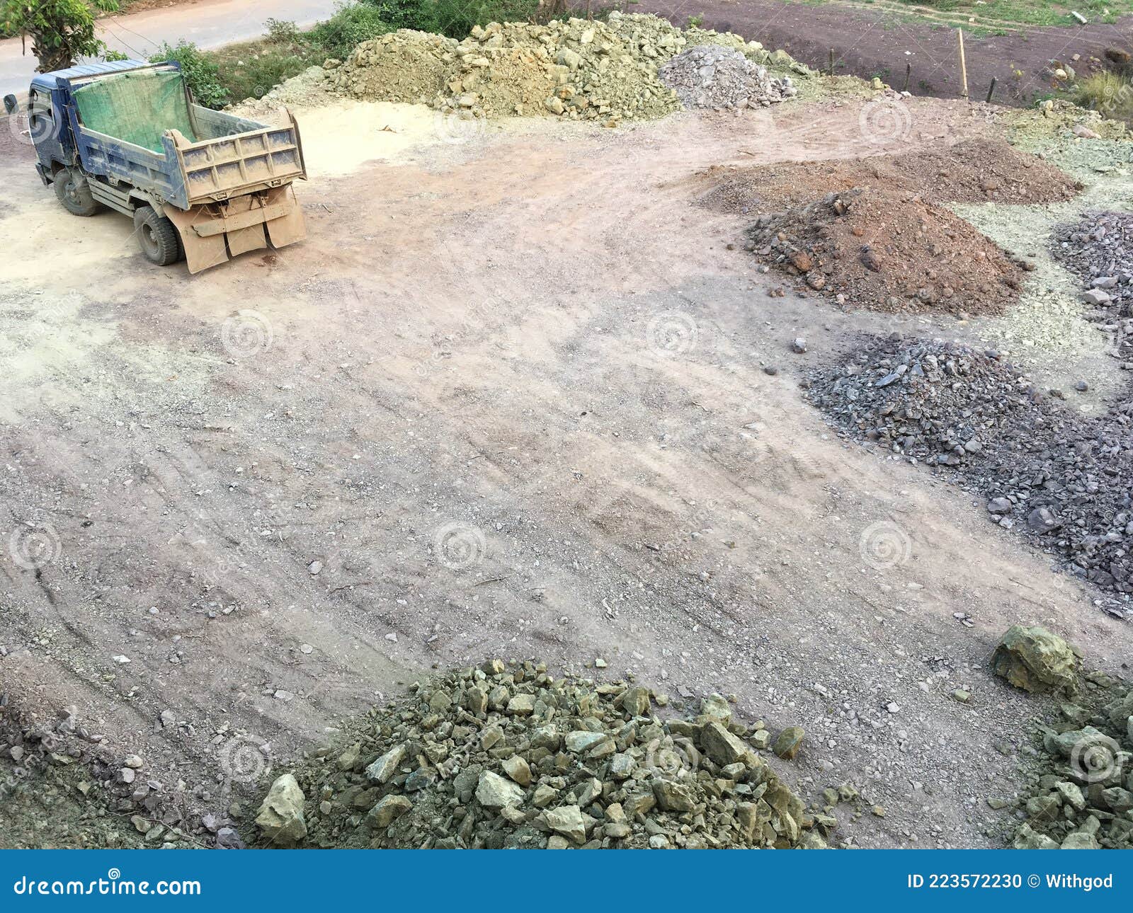 Filling Soil on Plot of Land Stock Photo - Image of flatten ...