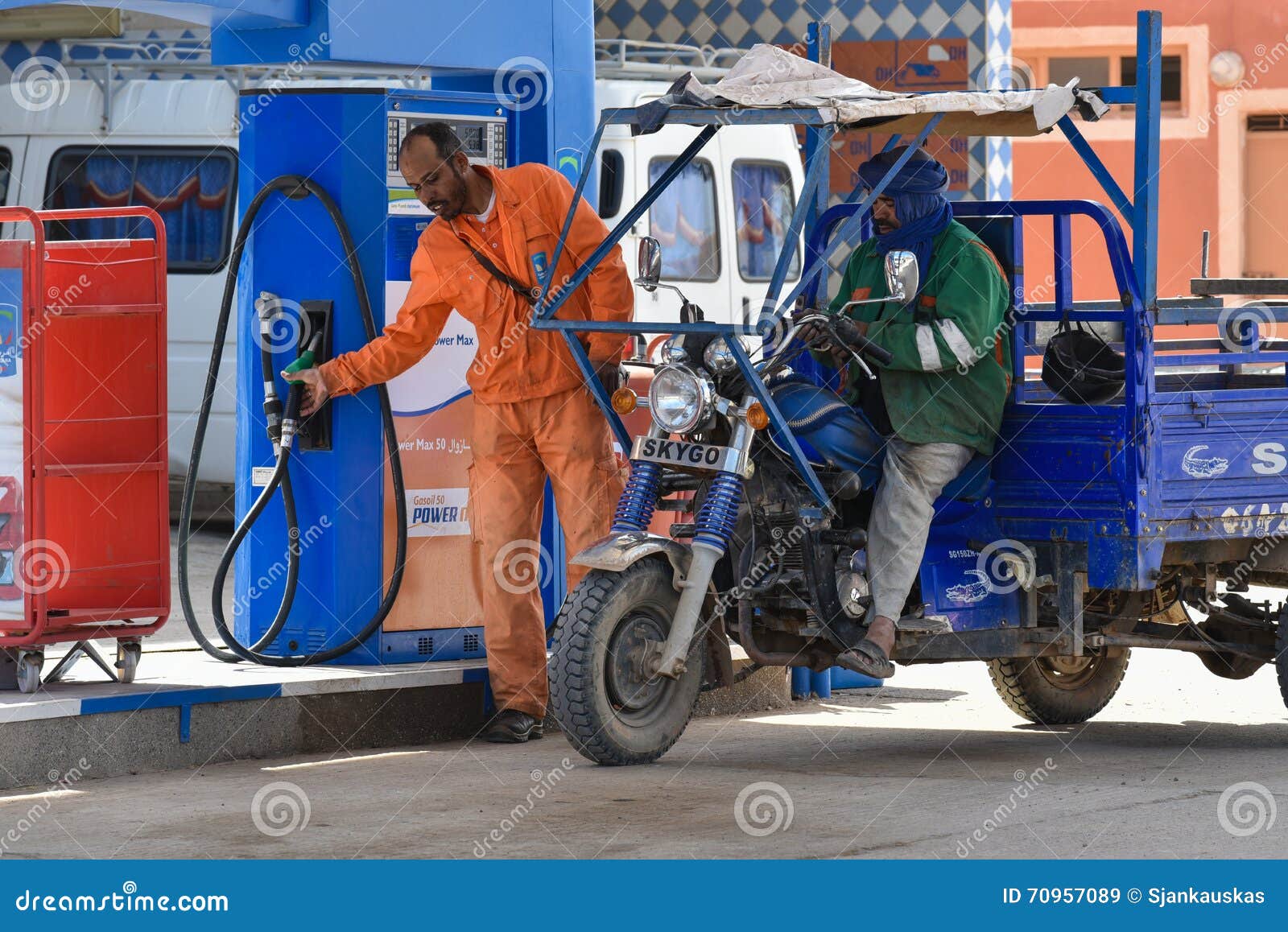Filling Station Worker, Morocco Editorial Stock Image - Image of ...
