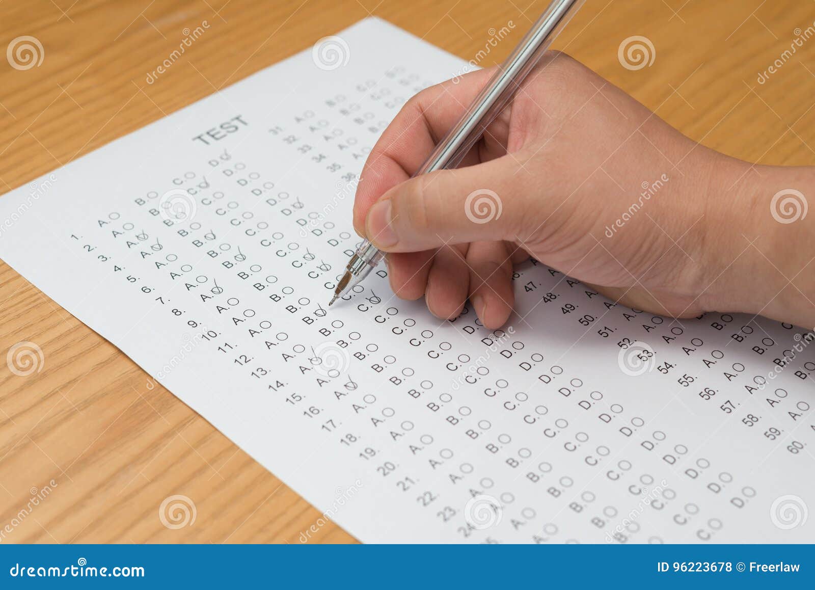 Filling test score sheet stock photo. Image of multiple - 96223678