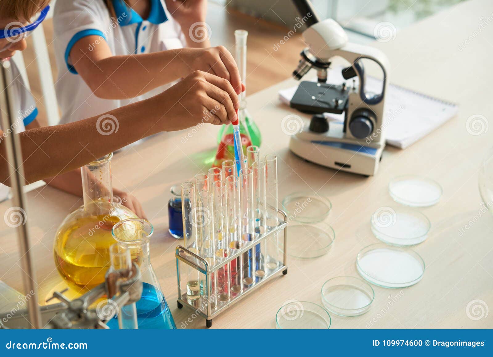 Filling test-tubes stock photo. Image of closeup, science - 109974600