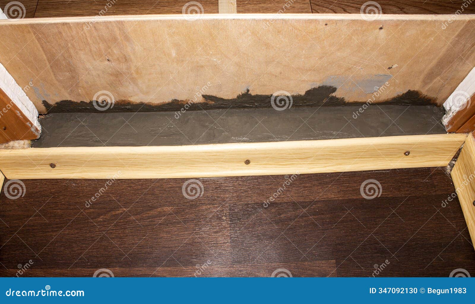 Filling the Threshold with Concrete.Cementing of the Threshold ...