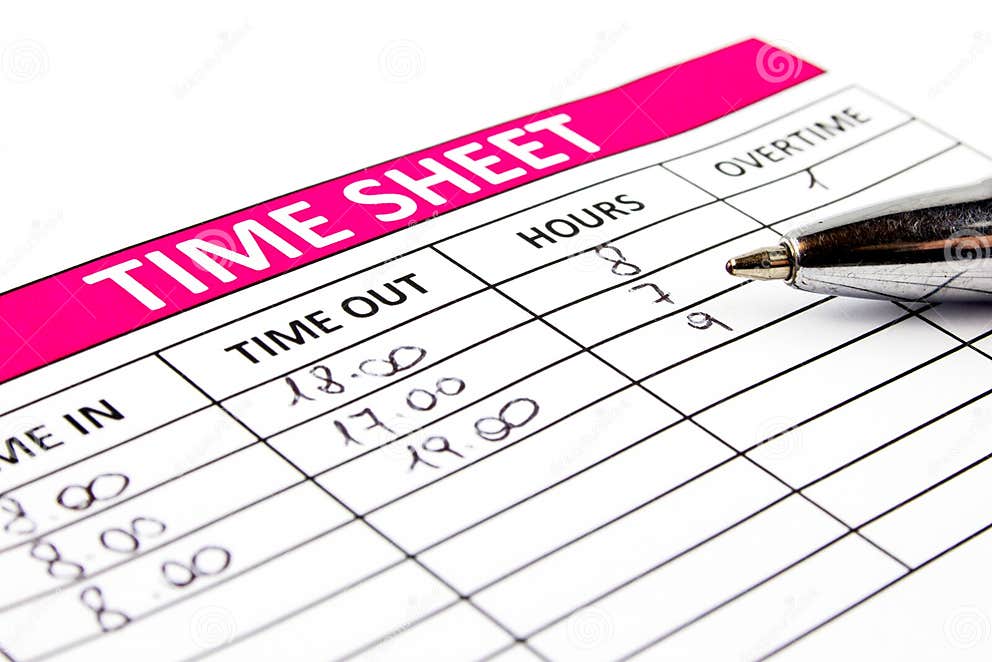 Filling Time Sheet stock image. Image of finish, hours - 24936859