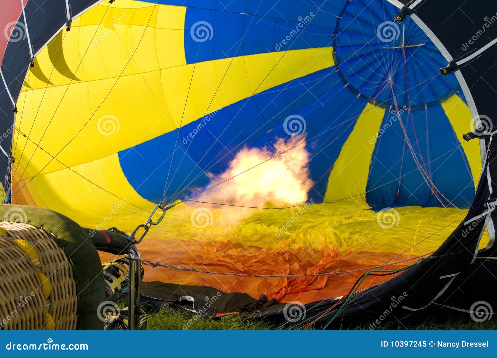 Filling up hot air balloon stock image. Image of color - 10397245