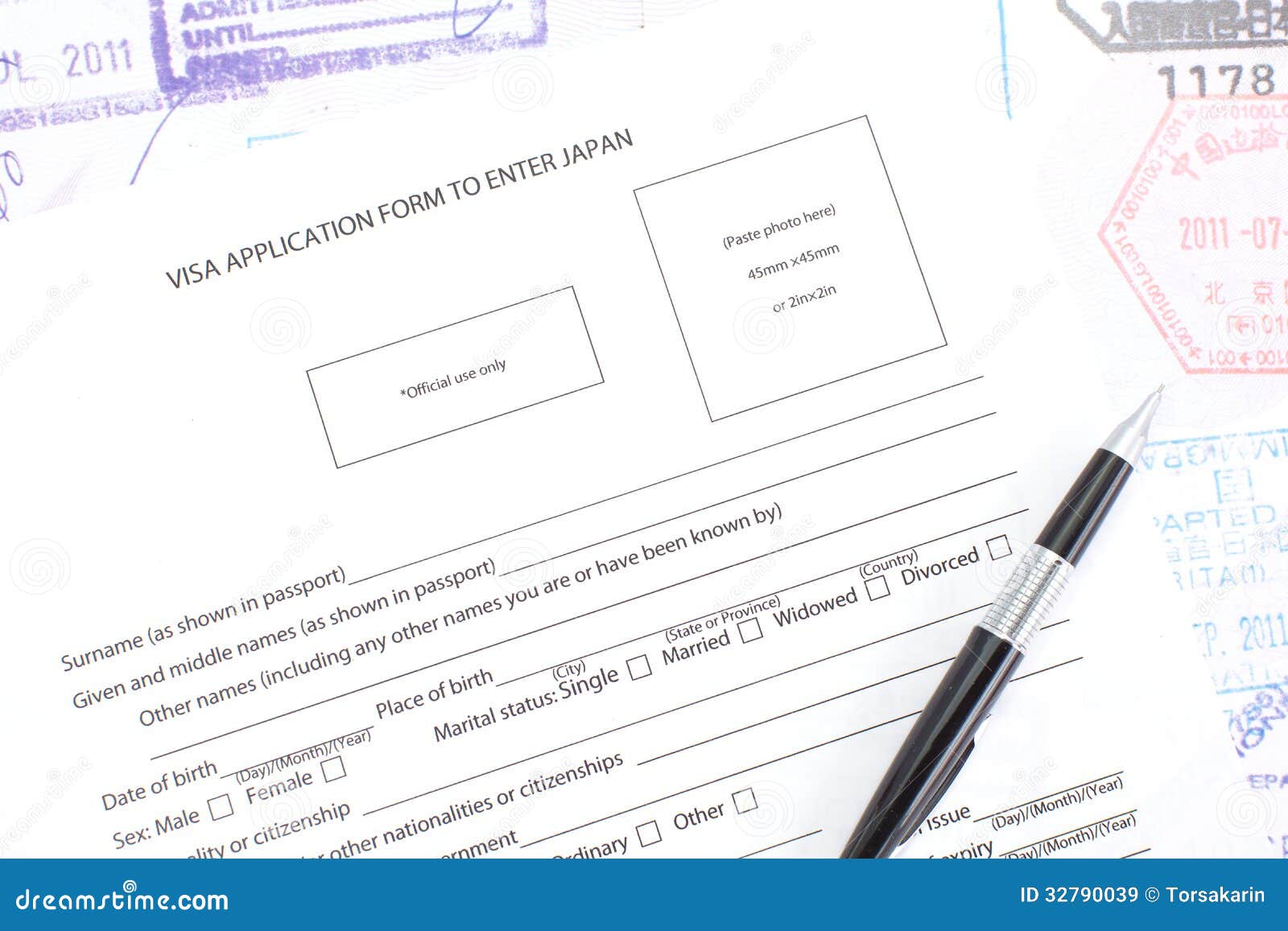 Filling visa stock image. Image of application, business - 32790039