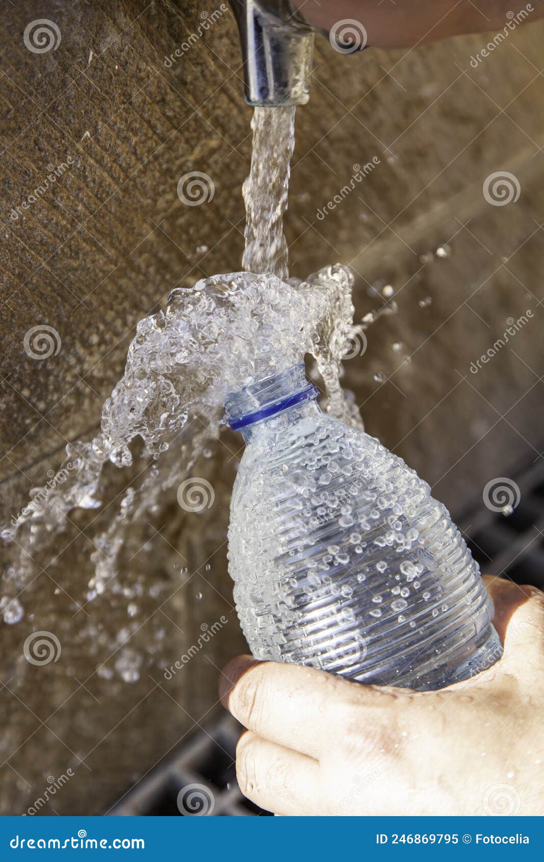 Filling water bottle stock image. Image of liquid, clear - 246869795