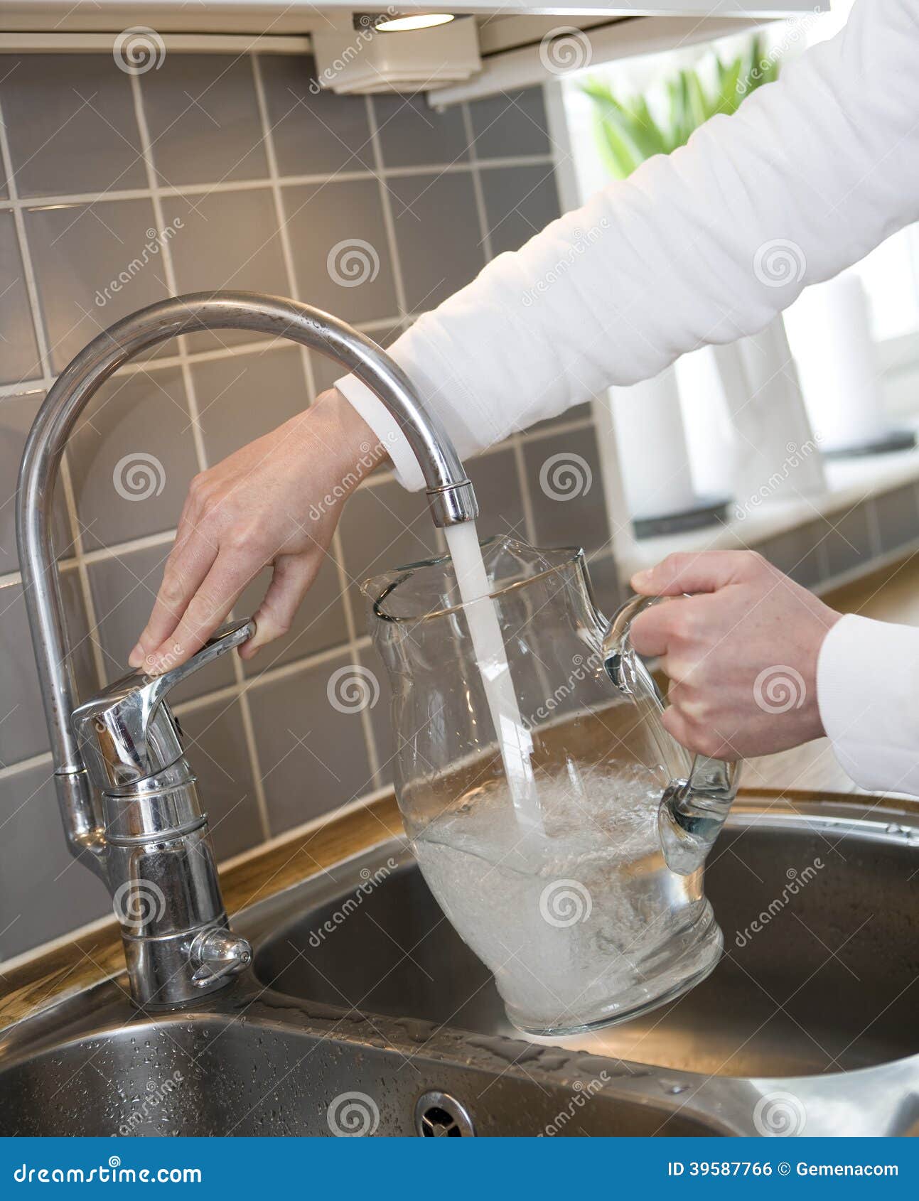 Filling water stock photo. Image of pouring, hand, drinking - 39587766