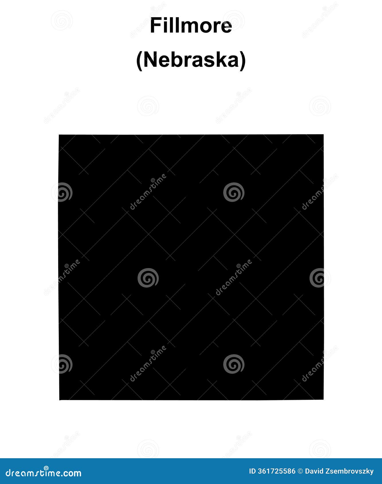 Map Of Fillmore County In Nebraska State On White Background. Single ...