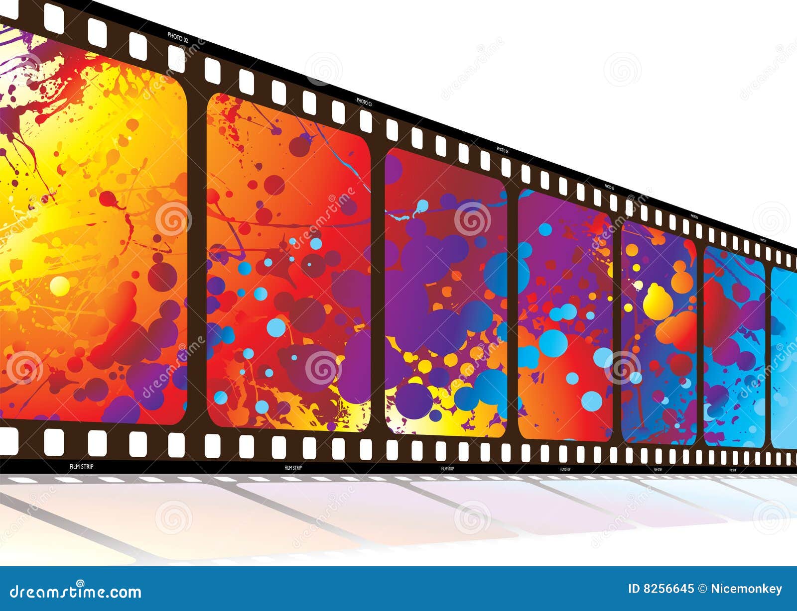 Film along rainbow stock vector. Illustration of cyan - 8256645