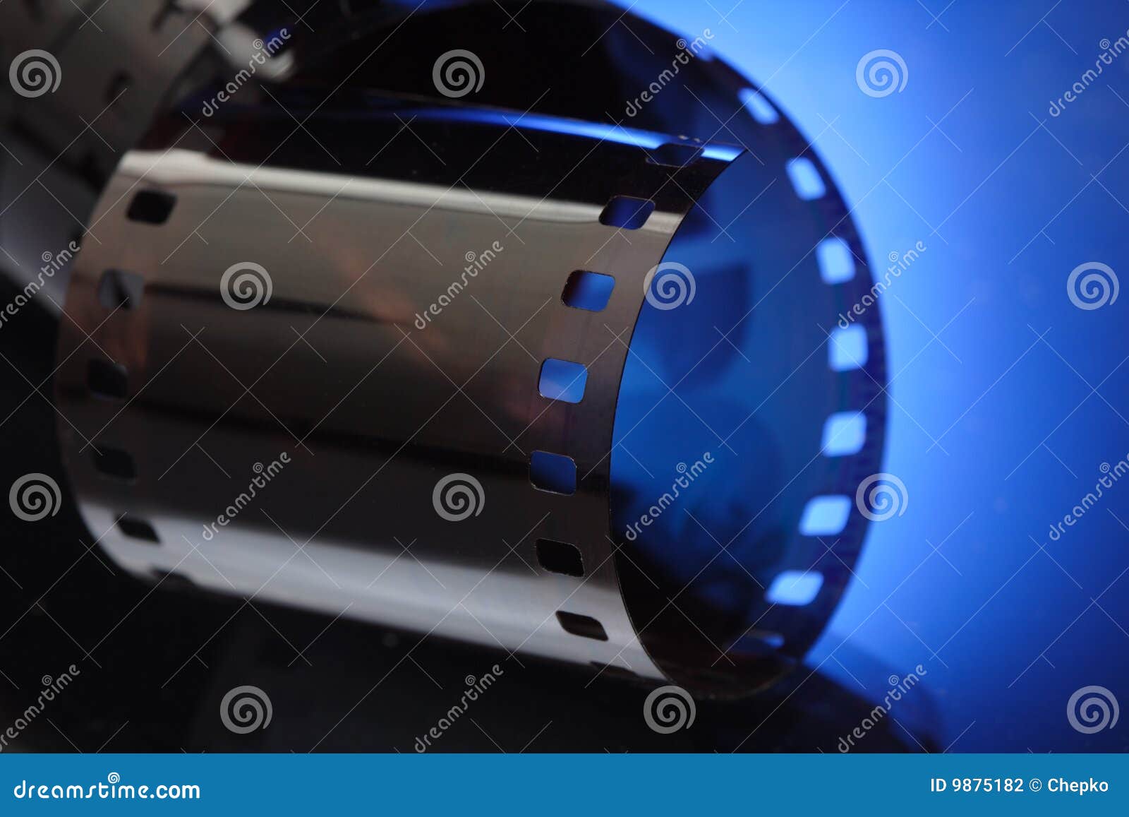 Film on blue background stock photo. Image of blank, black - 9875182