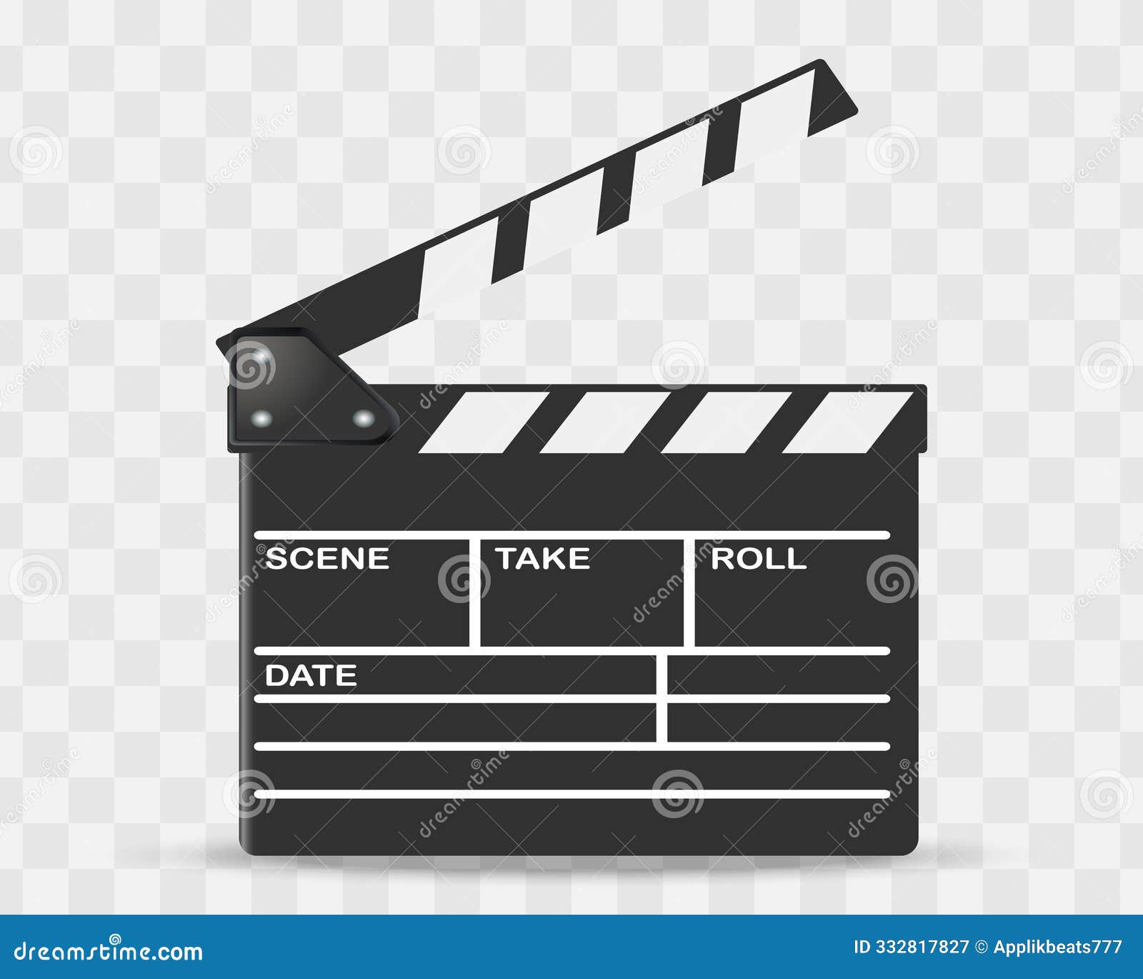 Film Board Clapper with Shadow on a Transparent Background Stock Vector ...