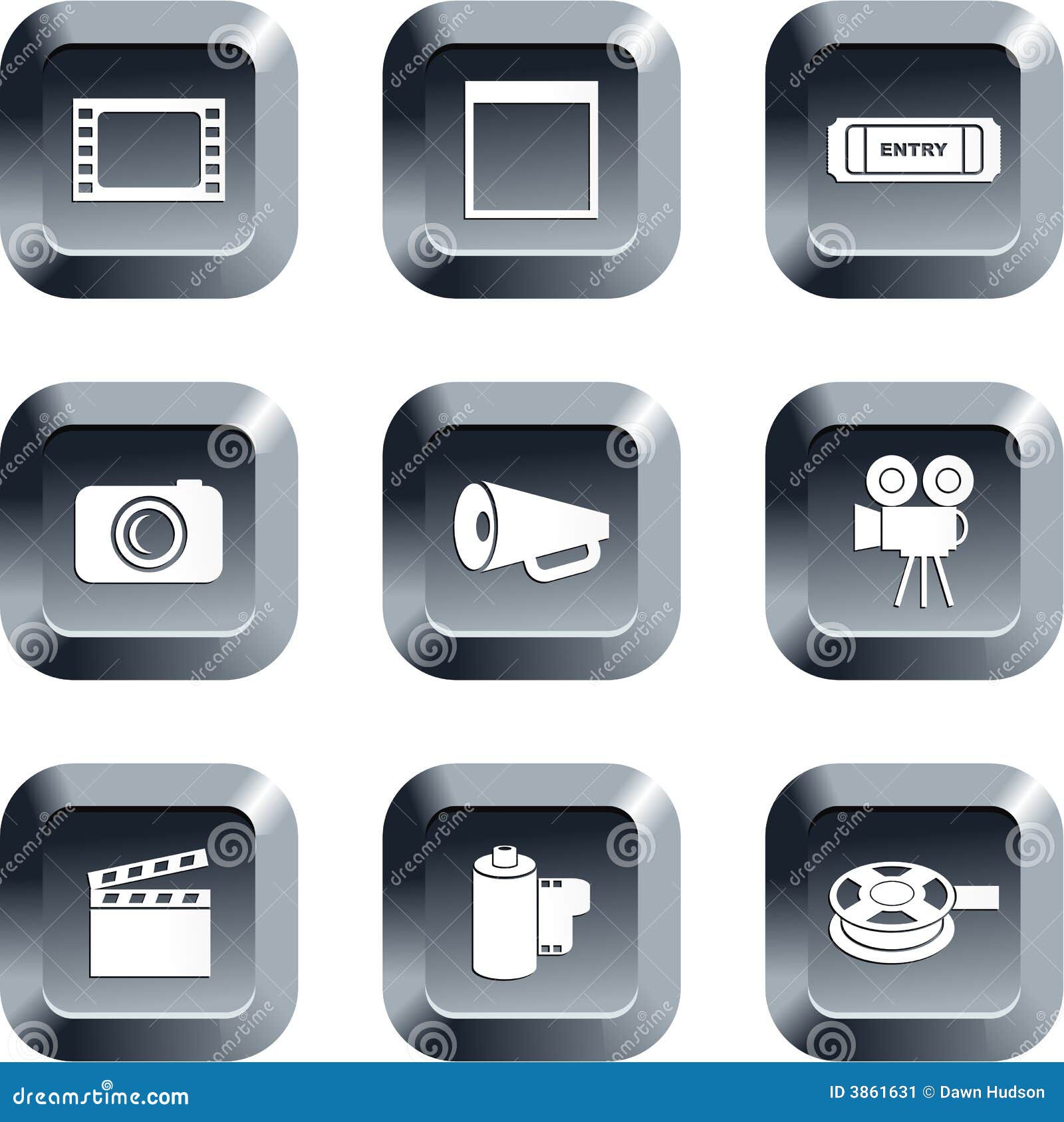 Film buttons stock illustration. Illustration of digital - 3861631