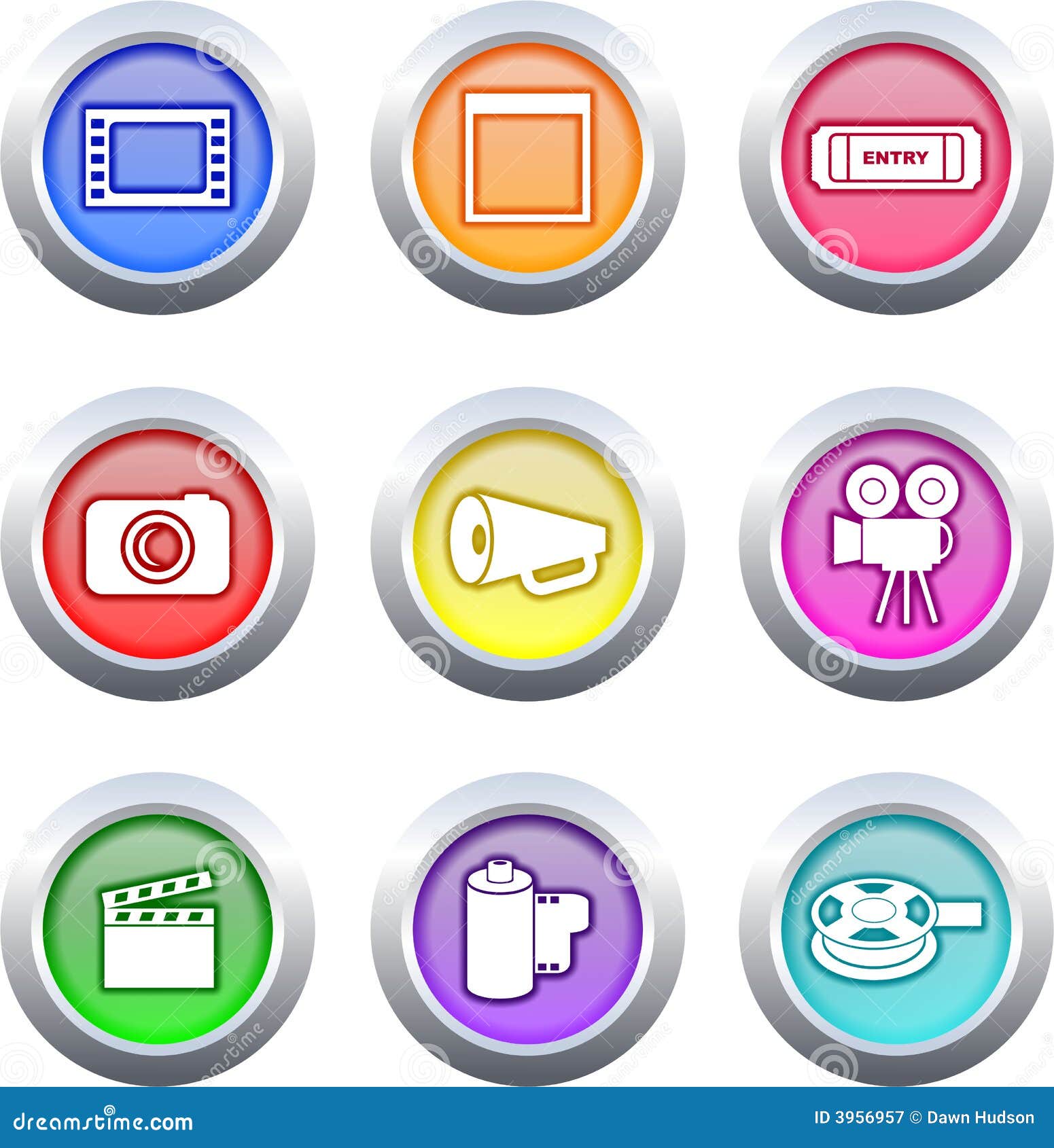 Film buttons stock illustration. Illustration of artistic - 3956957