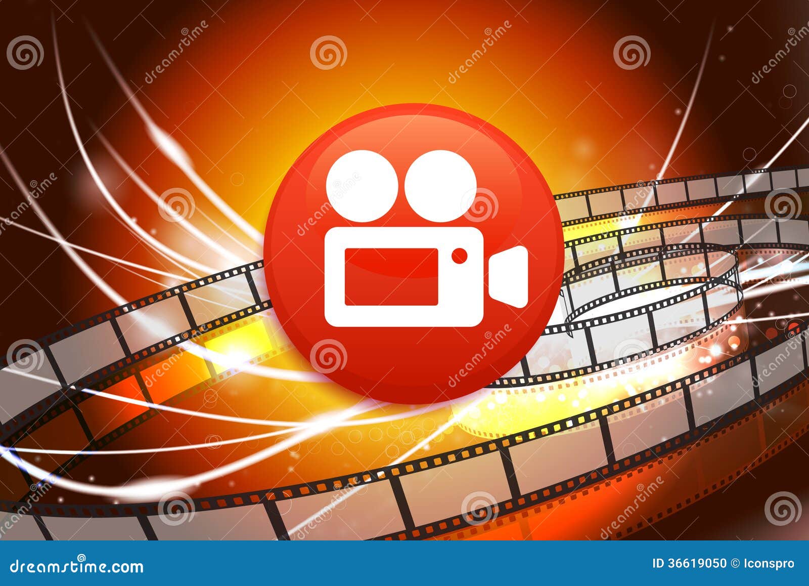 Film Camera Button on Abstract Modern Light Background Stock ...