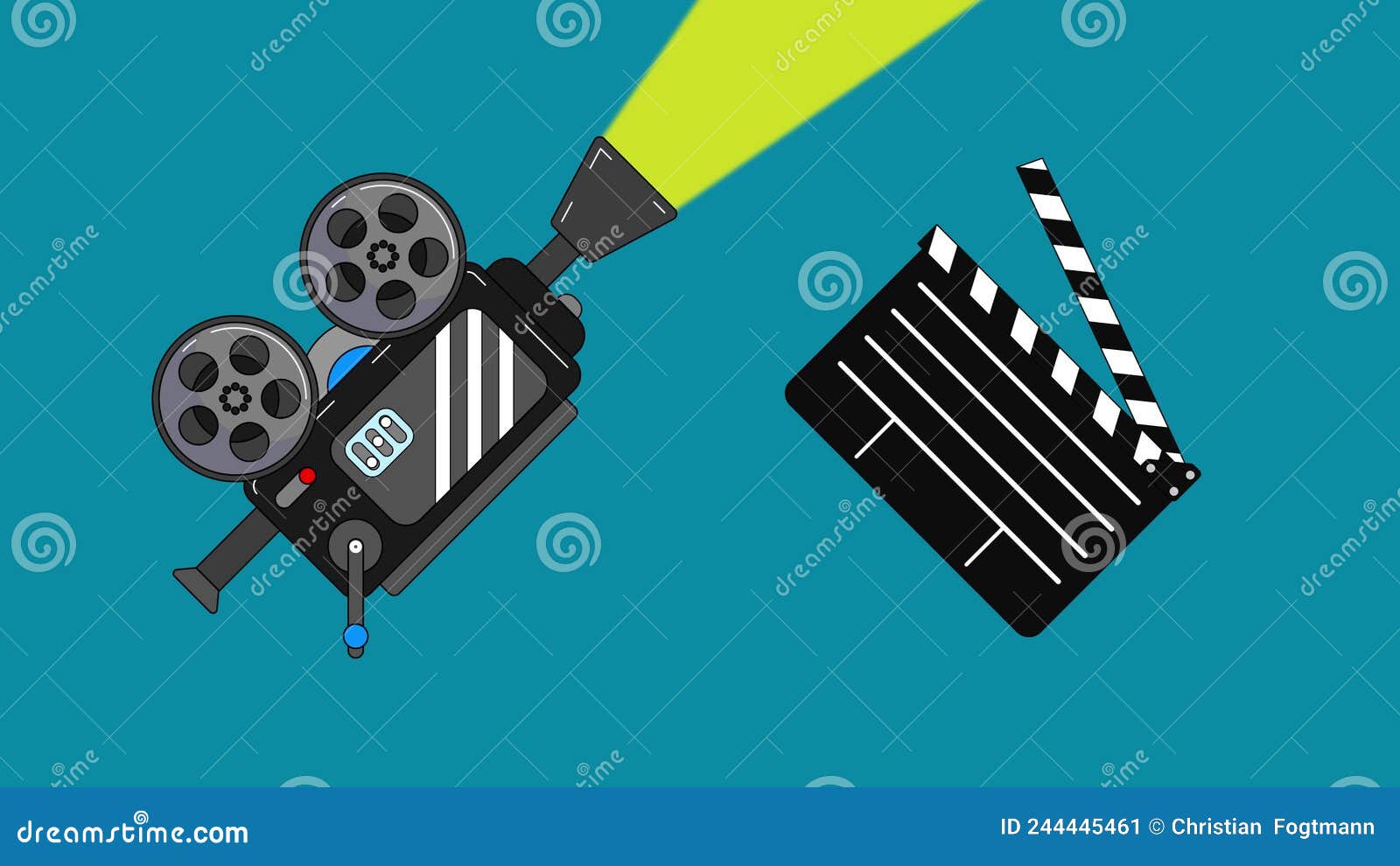 Film Camera and Clapperboard Seamless Loop Animation Motion Graphics ...