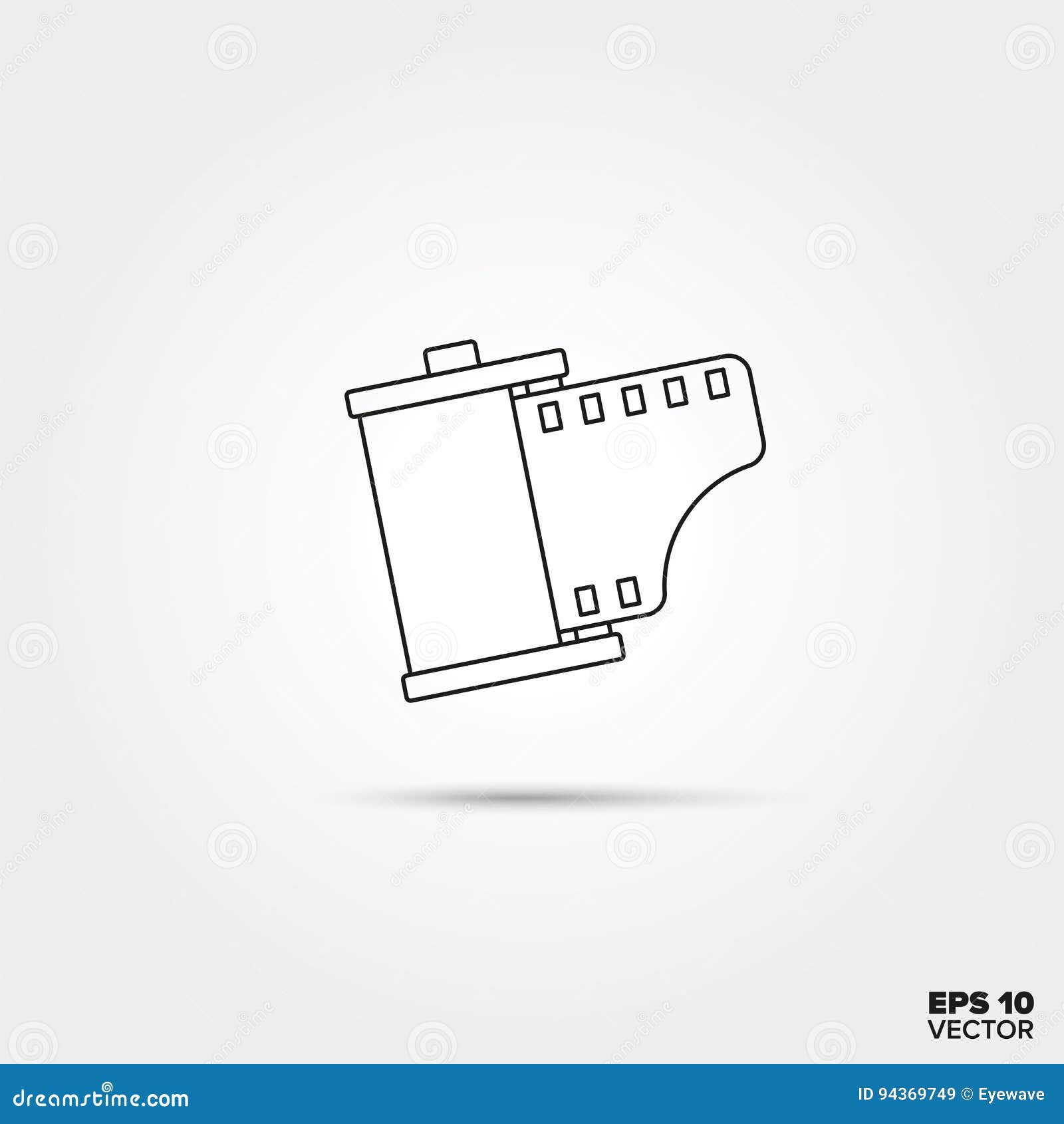 Film Can Line Icon stock vector. Illustration of black - 94369749