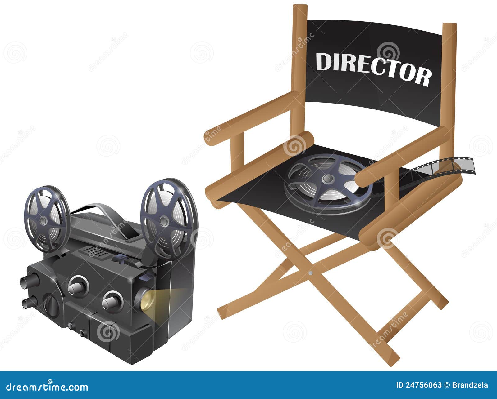 Film Chair with Video Projector Stock Vector - Illustration of ...