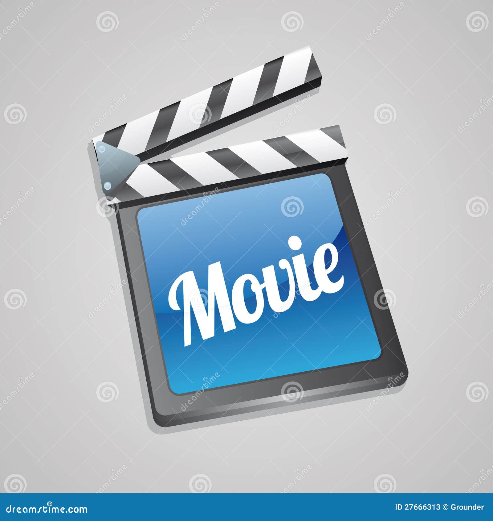 Film Clap Board Cinema Sign. Black Icon On White Popart Splash At Green ...