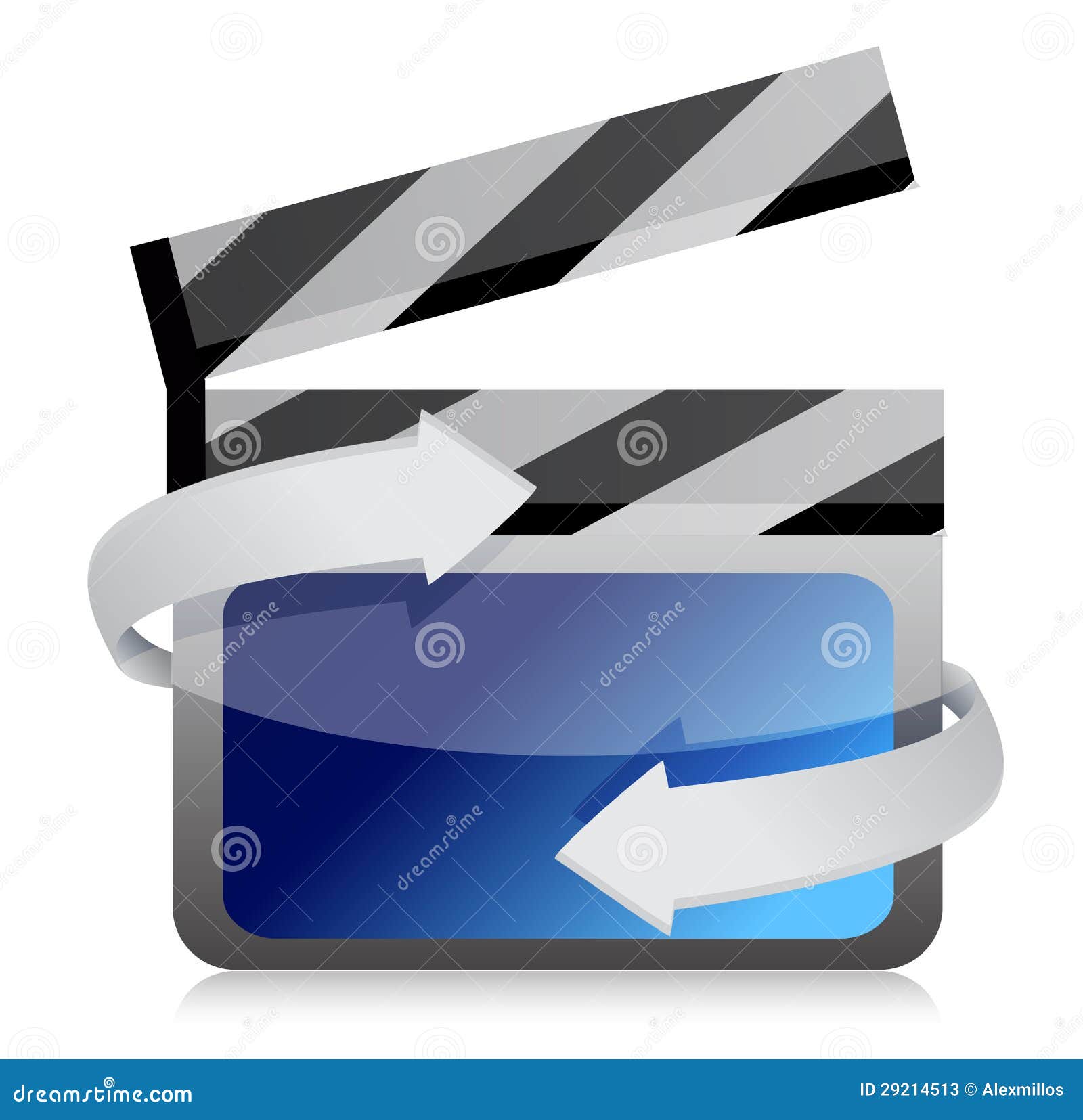 Film Clap Board Cinema Sign. Black Icon On White Popart Splash At Green ...