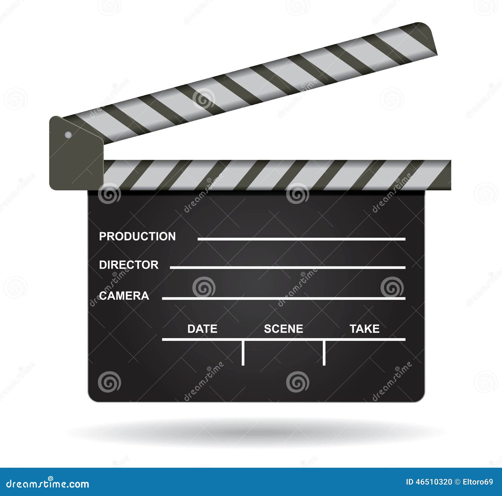 Film Clap Board Cinema Sign. Black Icon On White Popart Splash At Green ...