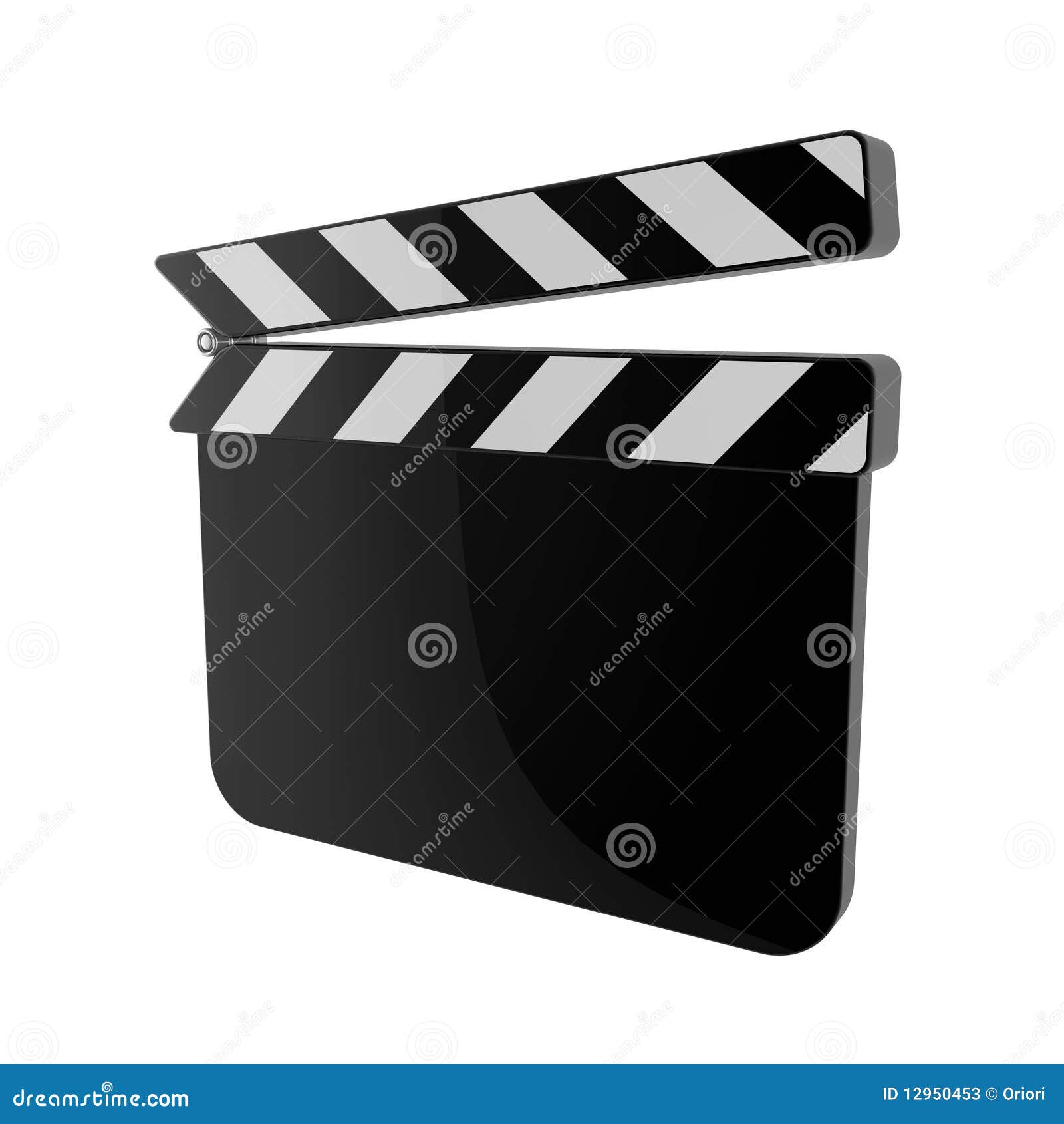 Film Clapper Board Set Isolated On White Background. Blank Movie ...