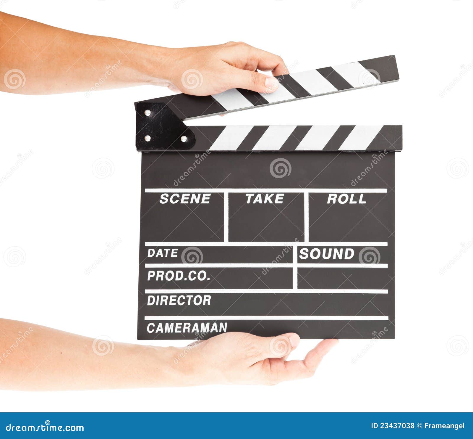 Film Clapper Board with Space and Hand Stock Photo - Image of ...