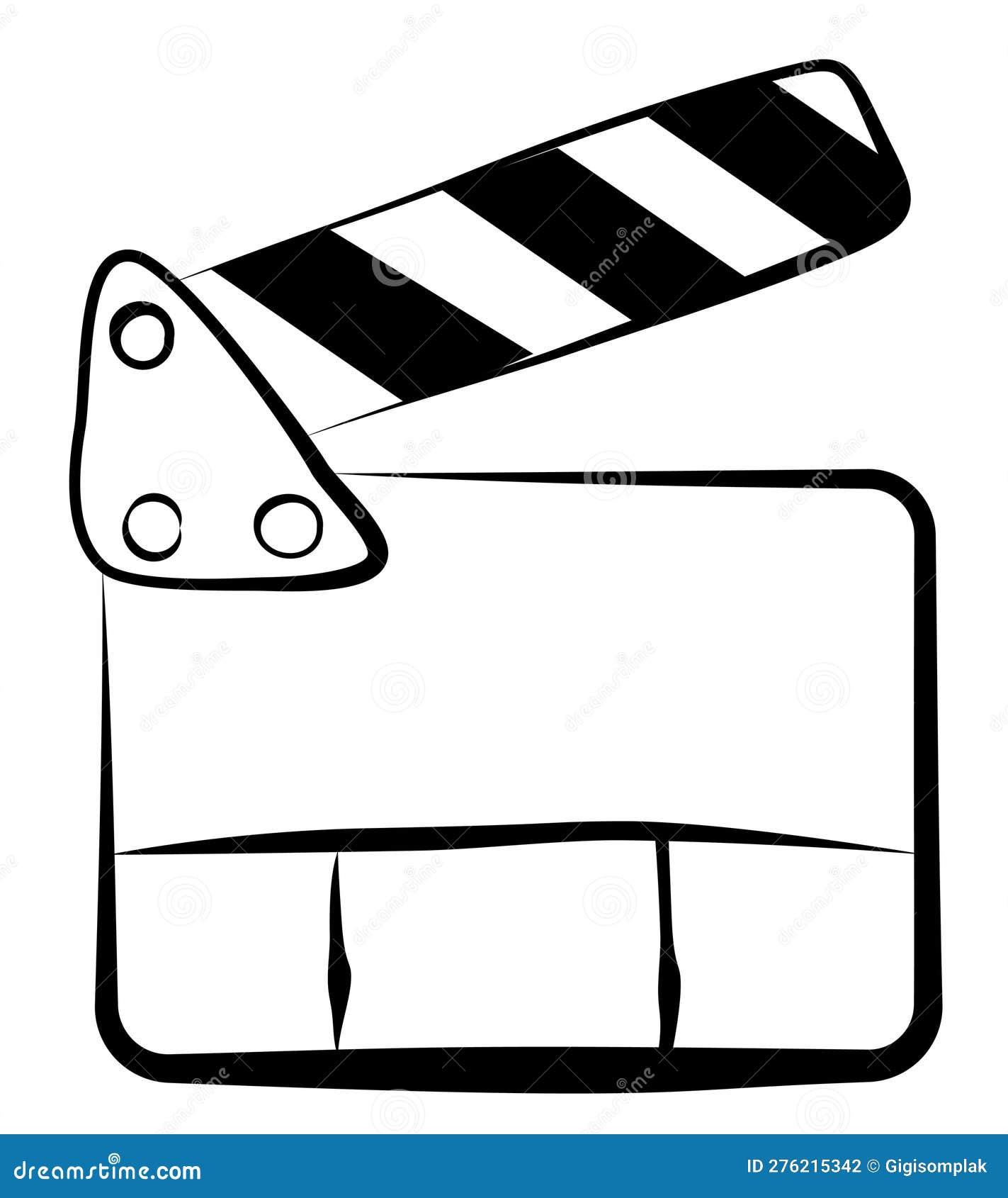 Film Clapper, Hand Draw Sketch Simple Vector, Isolated on White Stock ...