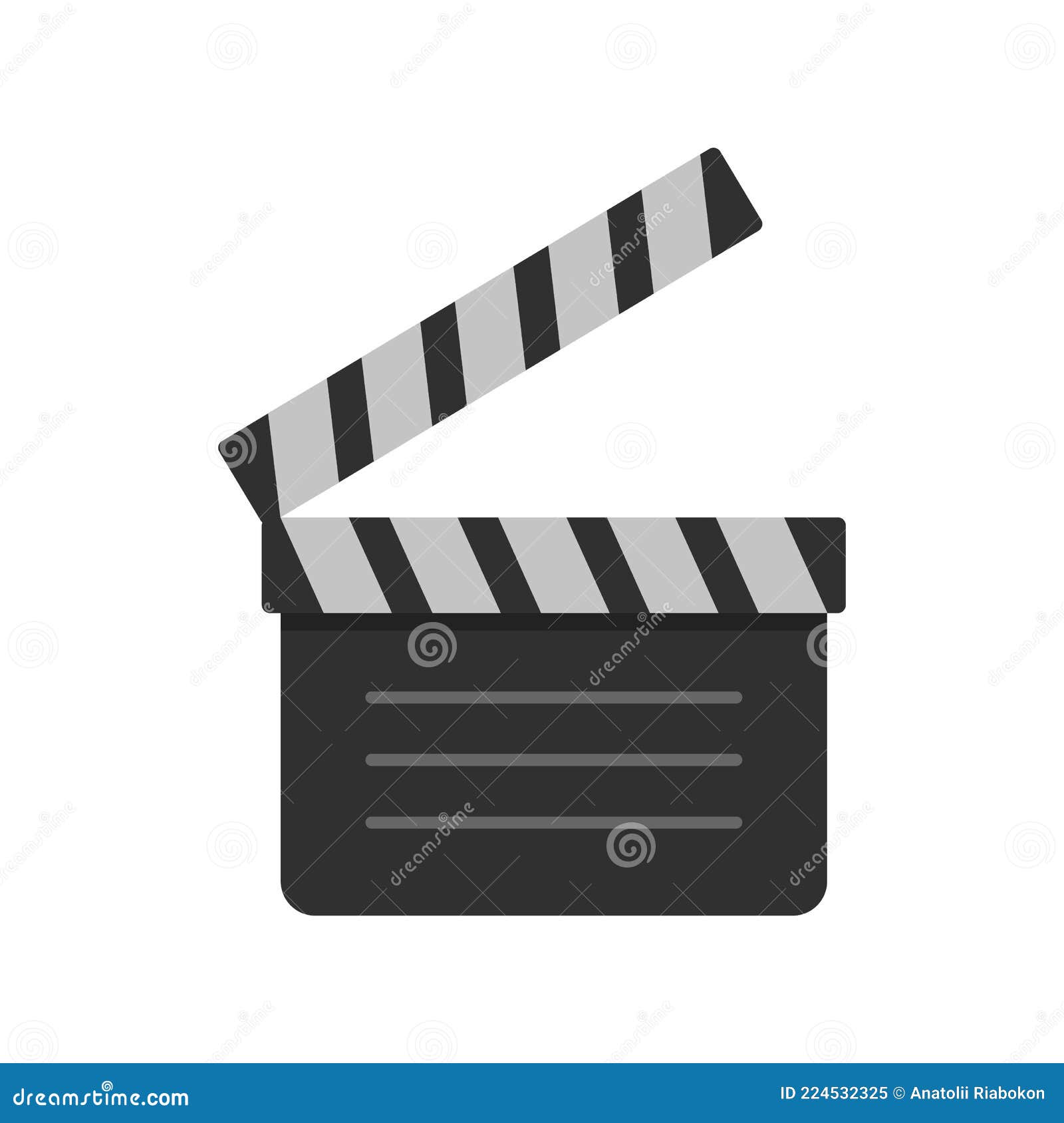 Film Clapper Icon Flat Isolated Vector Stock Illustration ...