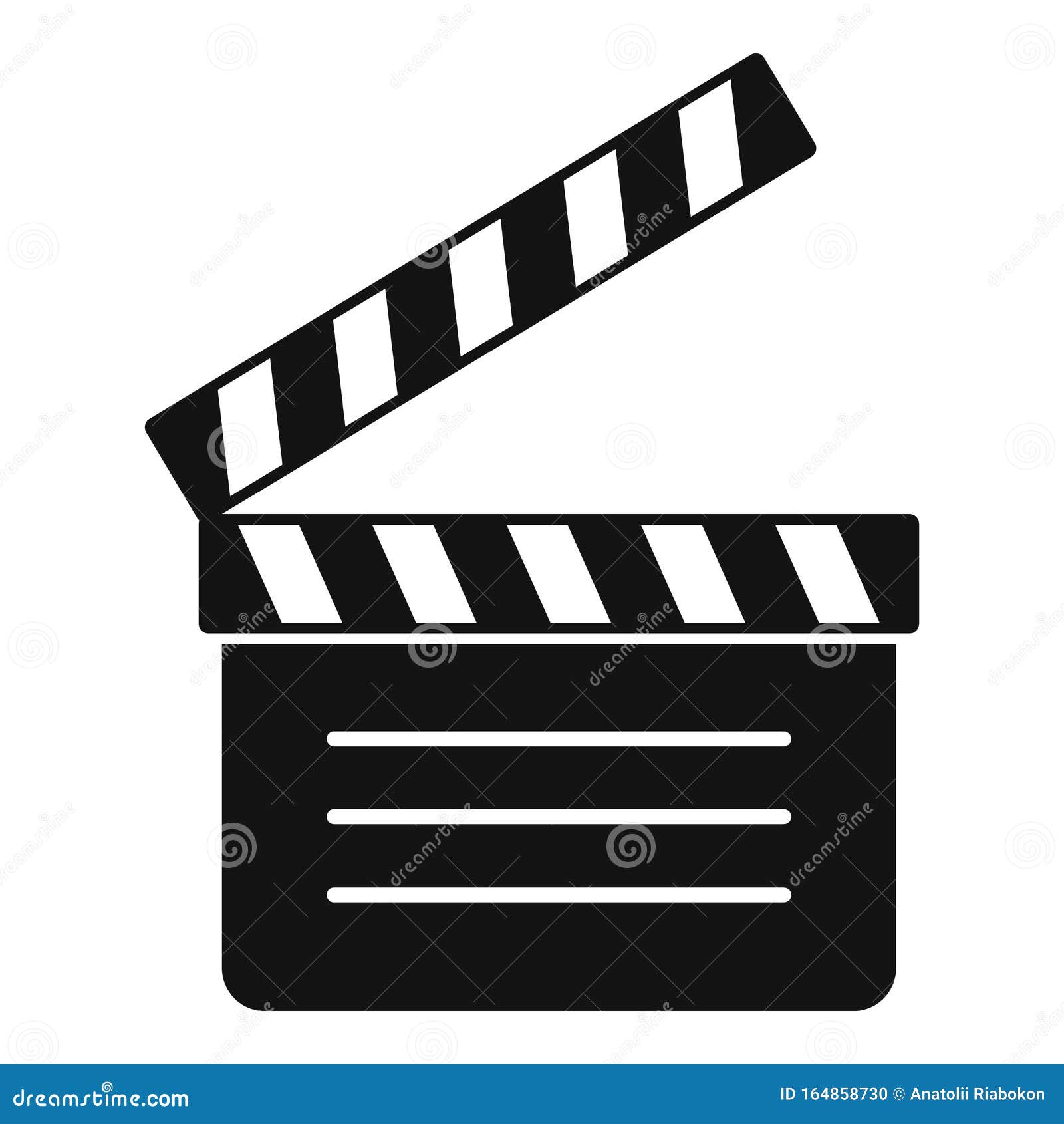 Film Clapper Icon, Simple Style Stock Vector - Illustration of isolated ...