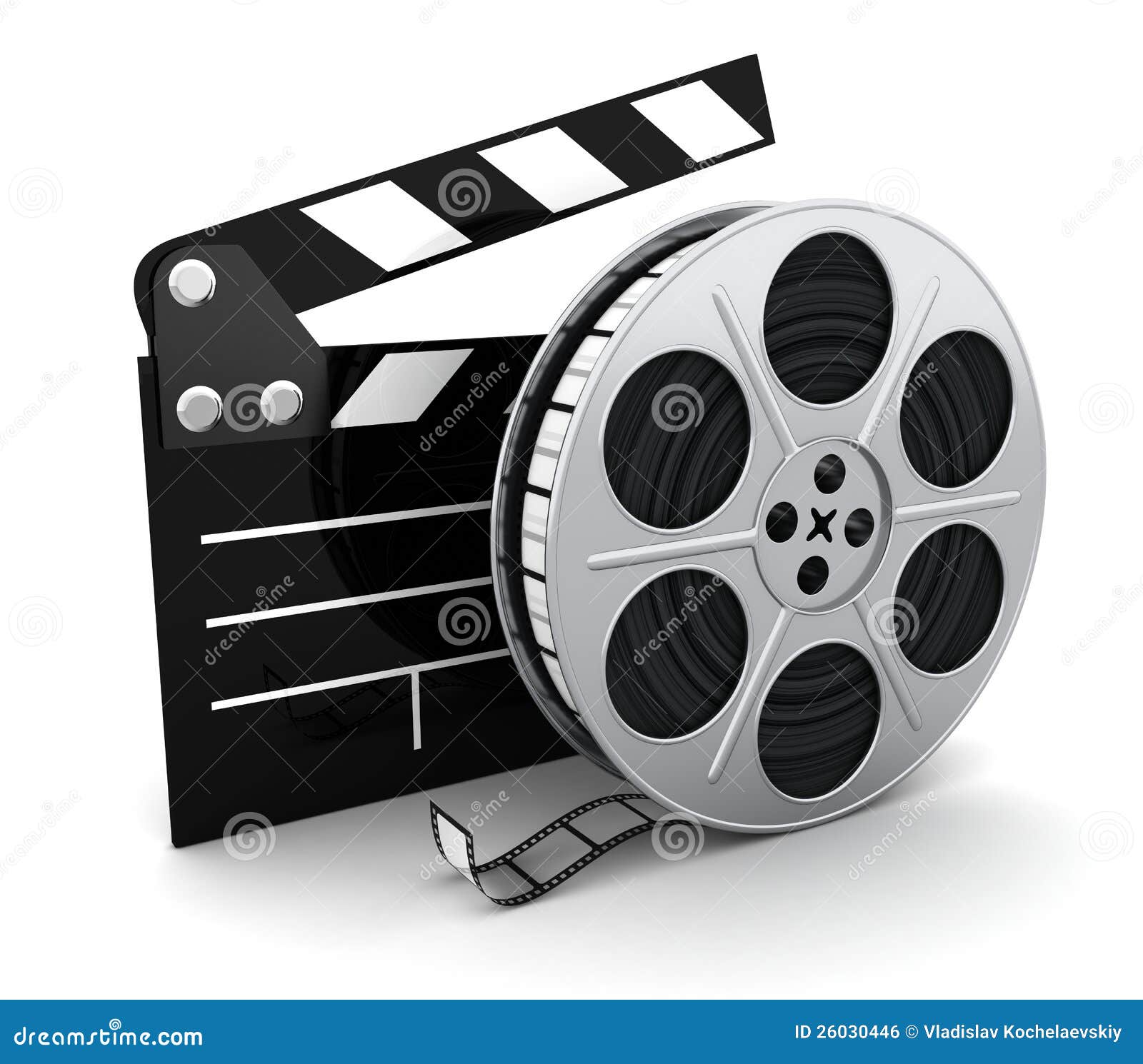 Film and clipboard symbol stock illustration. Illustration of movies ...