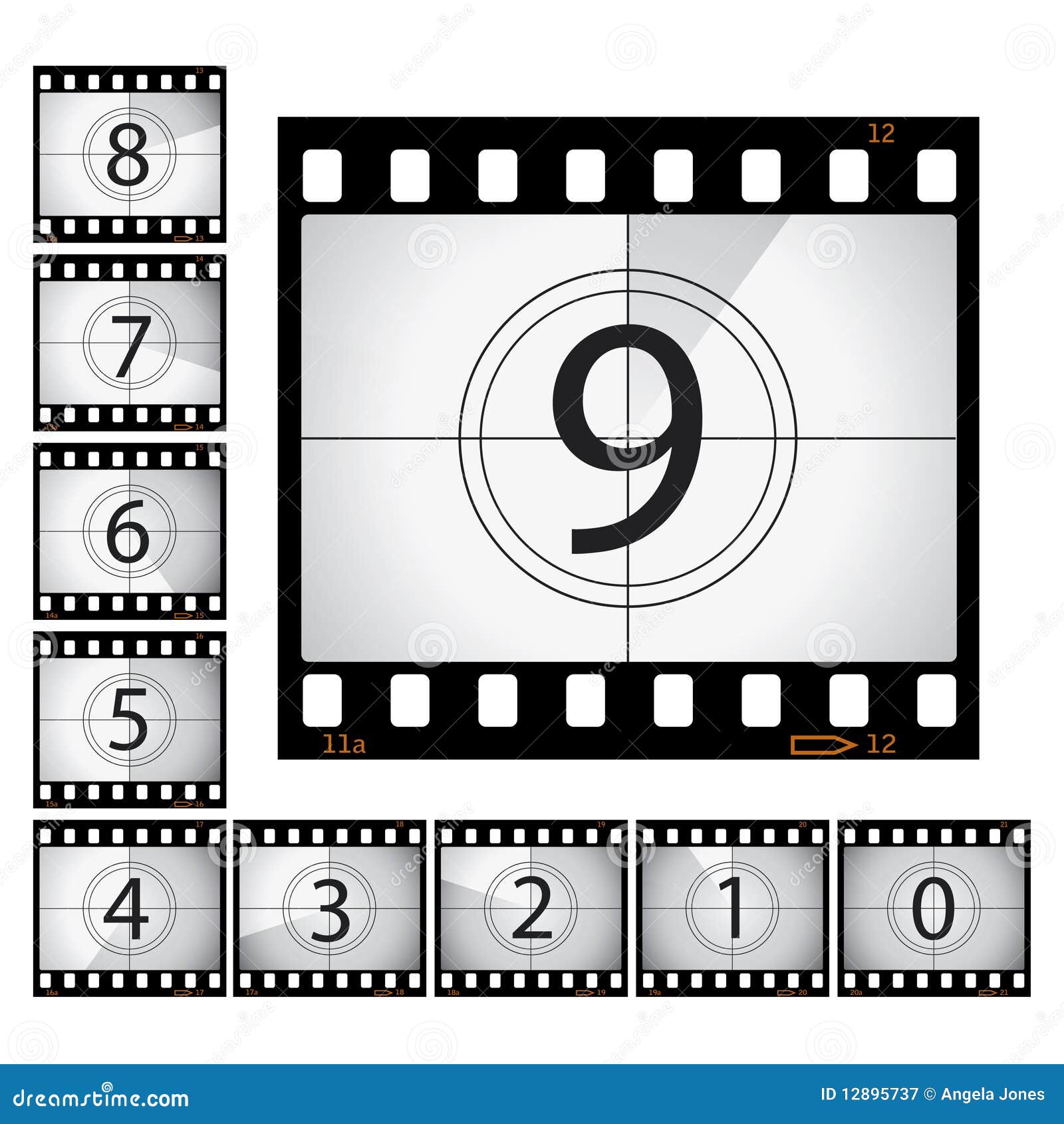 Film countdown stock vector. Illustration of grunge, optical - 12895737