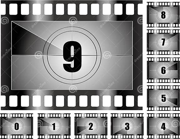 Film countdown stock vector. Illustration of film, filmstrip - 19441729