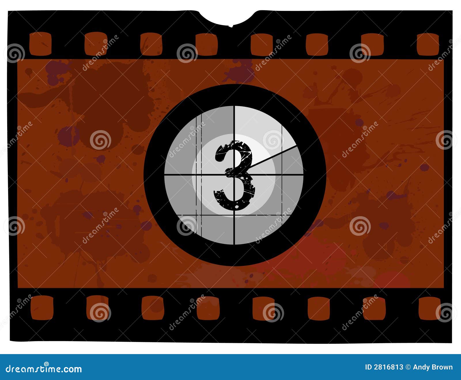 Film countdown at 3 stock illustration. Illustration of countdown - 2816813