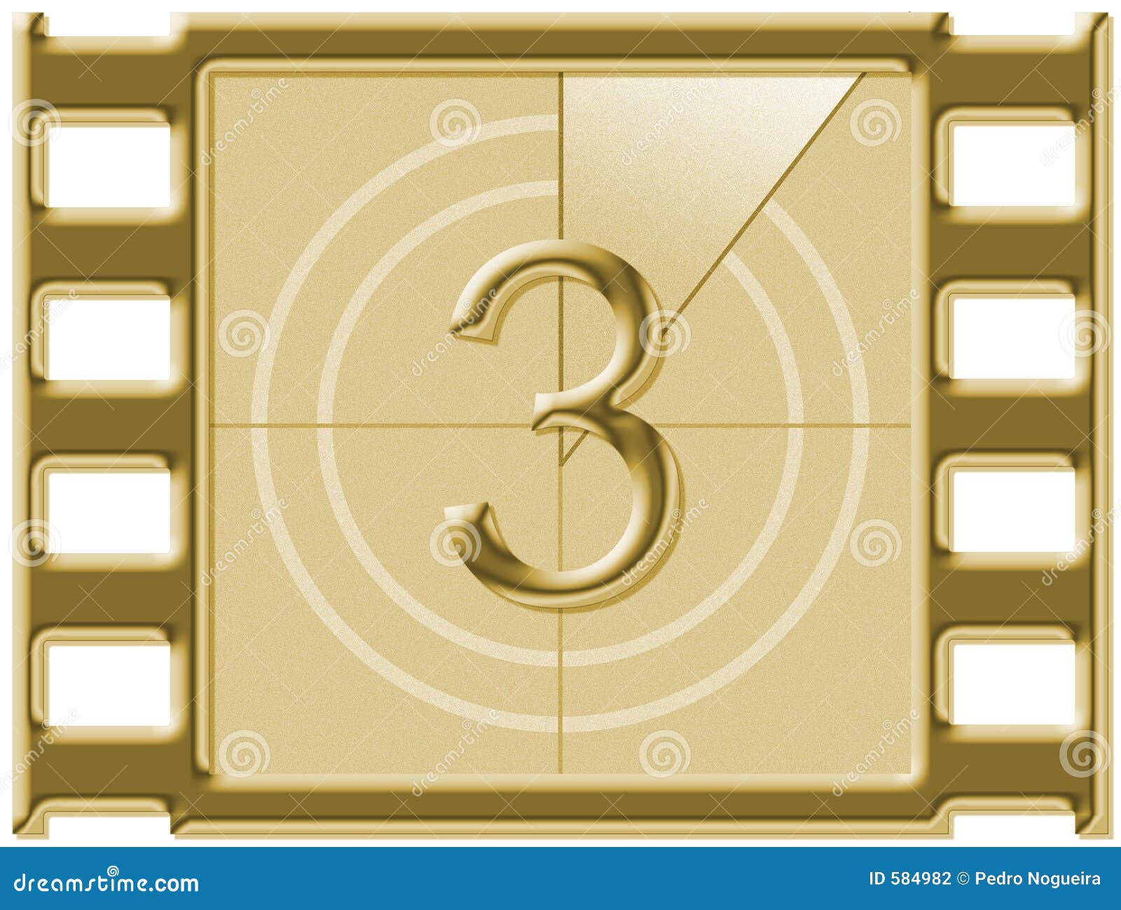 Film countdown stock illustration. Illustration of four - 584982