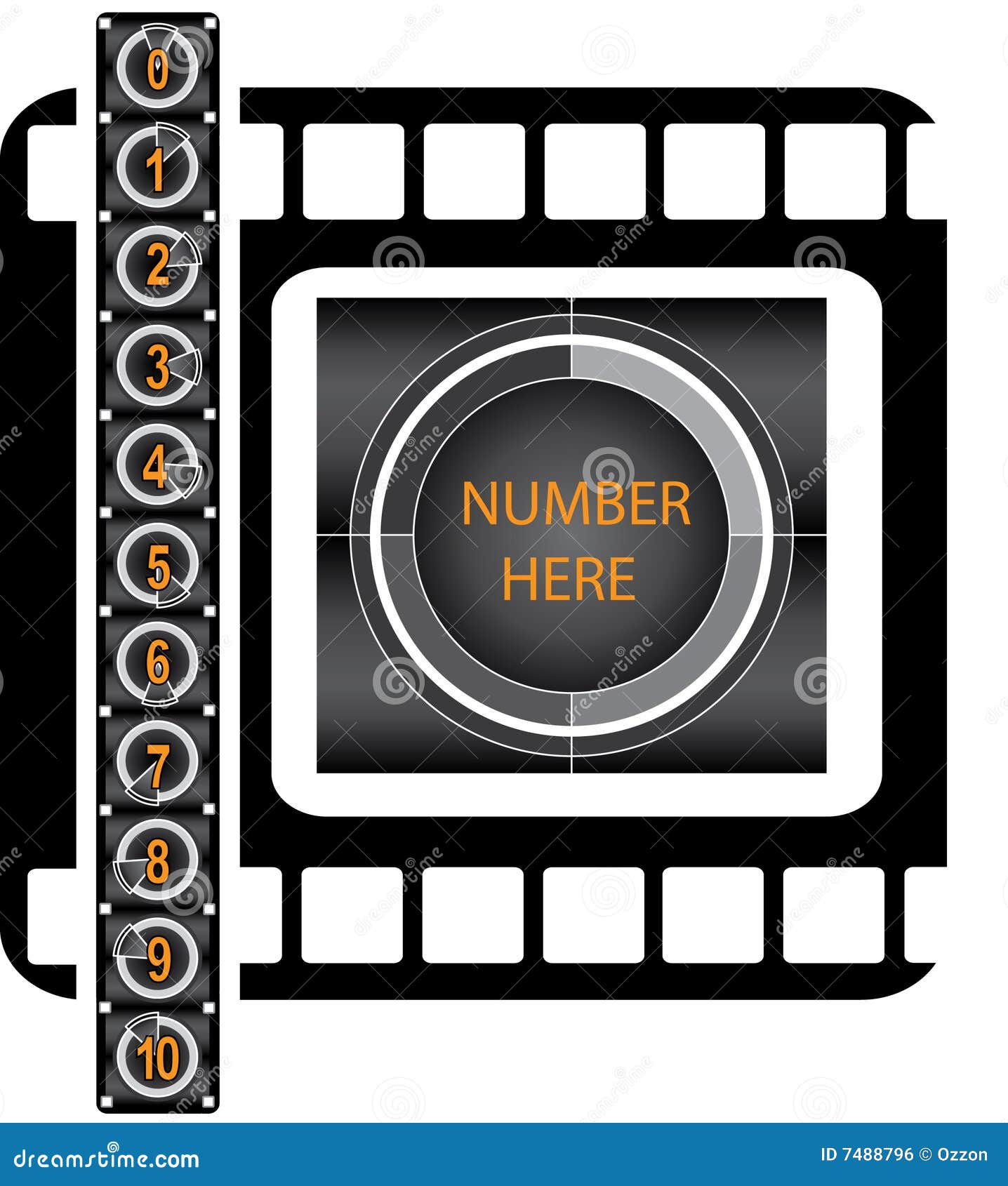 Film countdown stock vector. Illustration of cinema, projection - 7488796