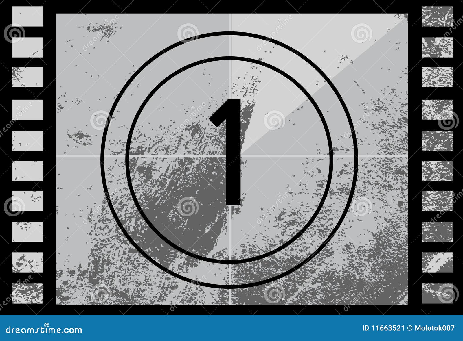 Film CountDown number 1 stock vector. Illustration of numeral - 11663521