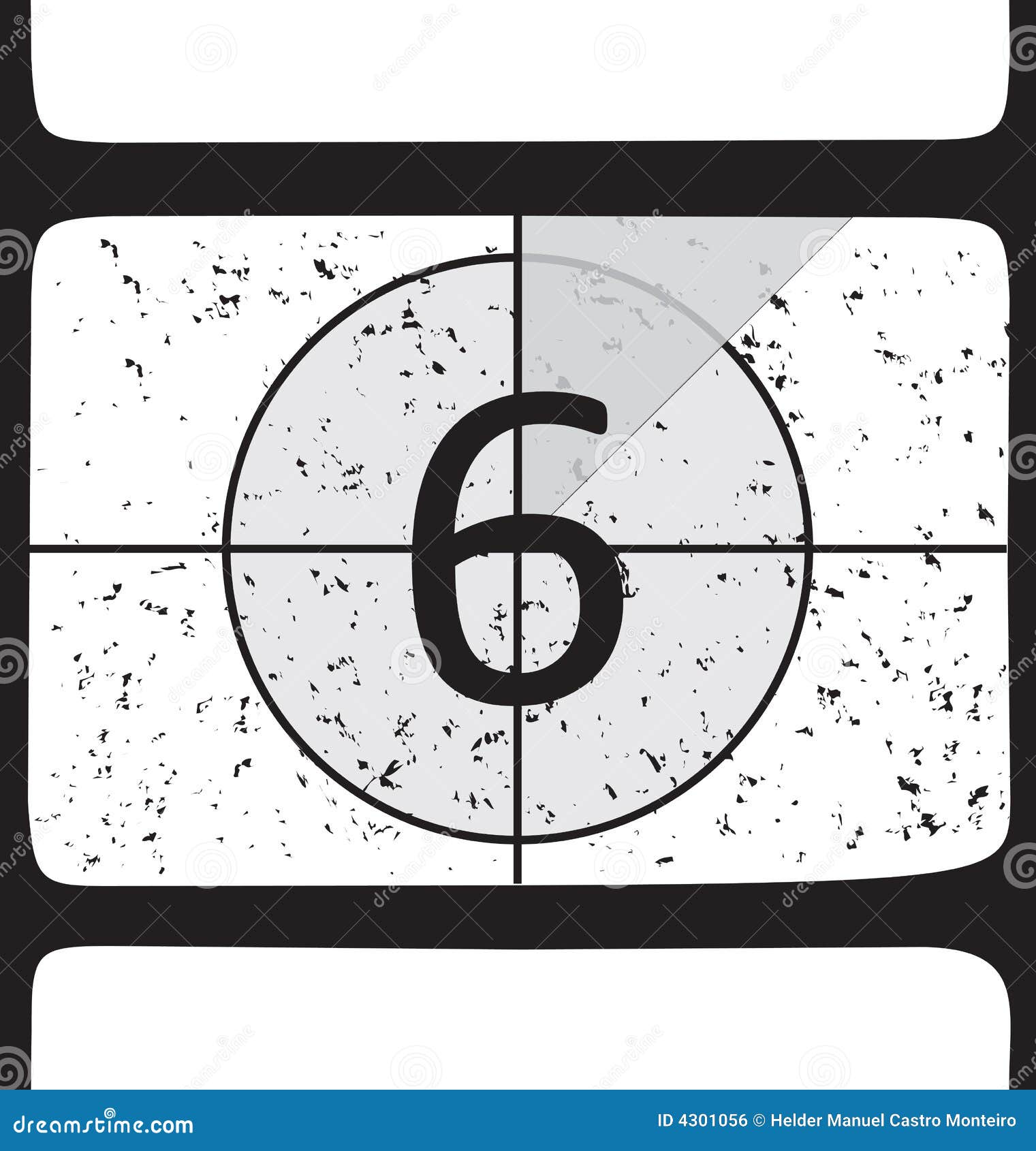 Film countdown at number 6 stock vector. Illustration of strip - 4301056
